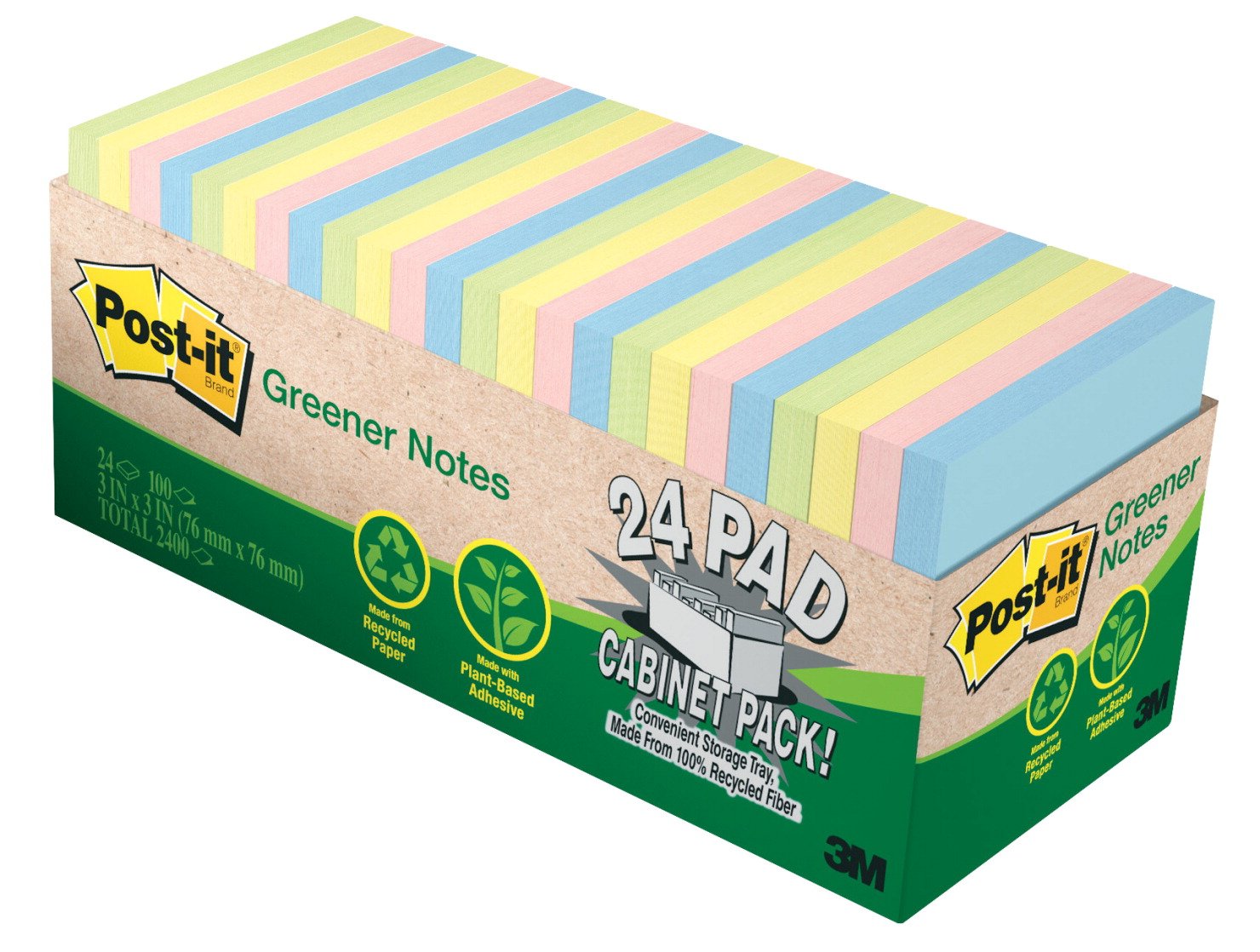 Amazon.com : Recycled Sticky Notes, 3x3, Helsinki, PK24 : Sticky Note ...