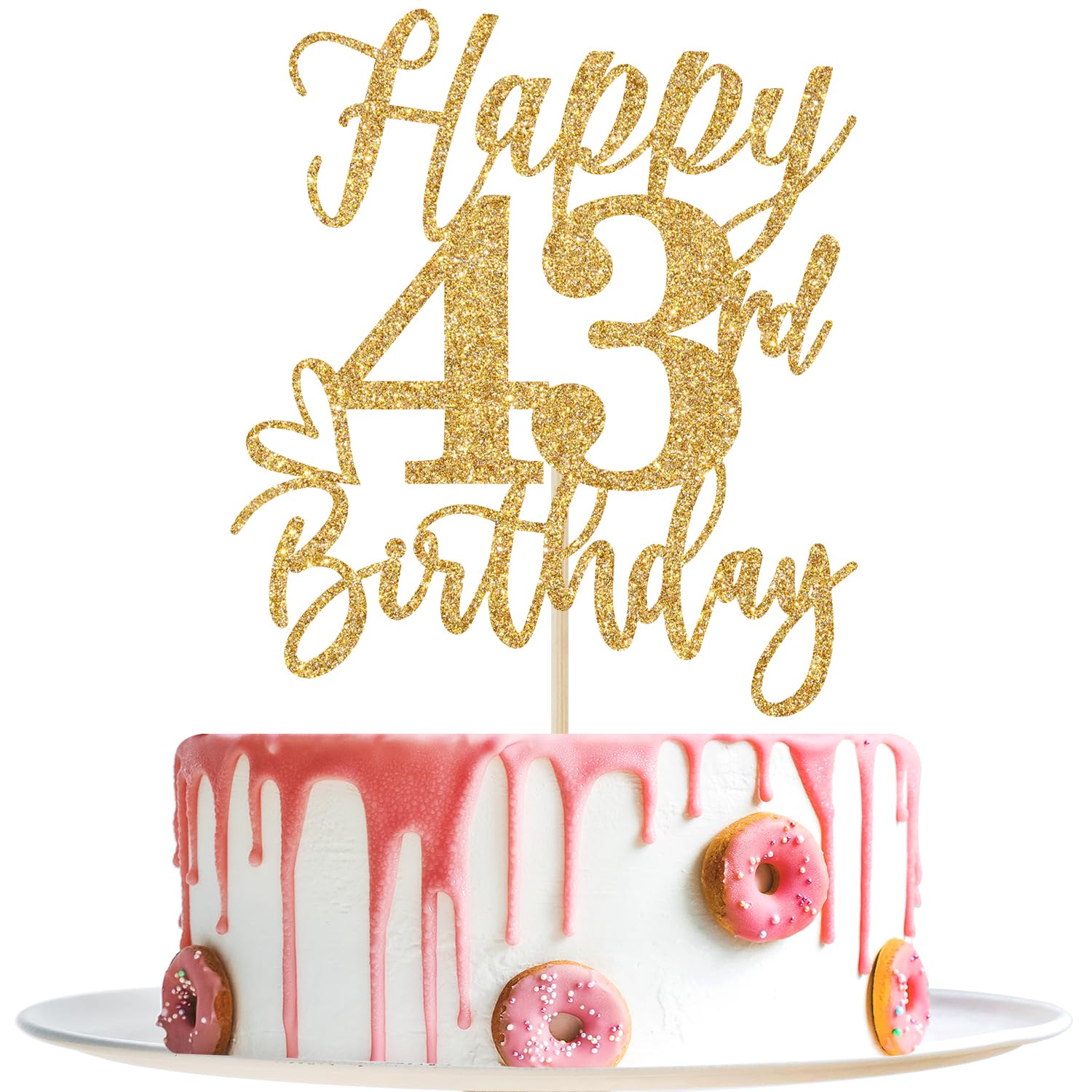 Amazon.com: Happy 43rd Birthday Cake Topper, 43rd Birthday Decorations ...
