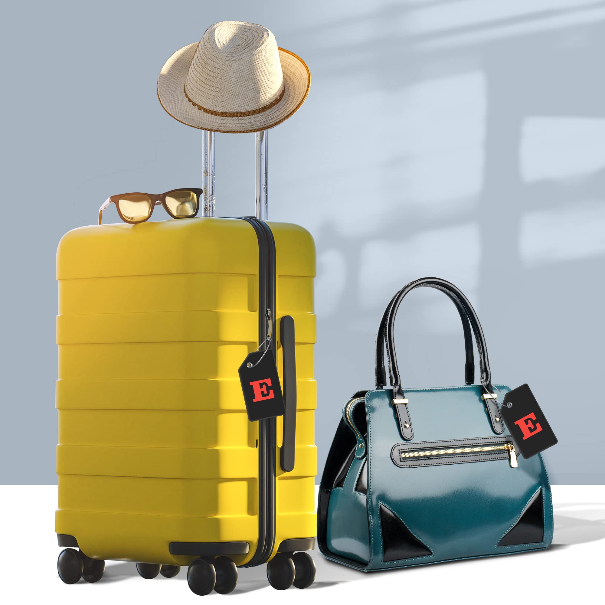 Snapklik.com : Gostwo 2 Pack Initial Luggage Tag, Silicone Luggage Tags ...