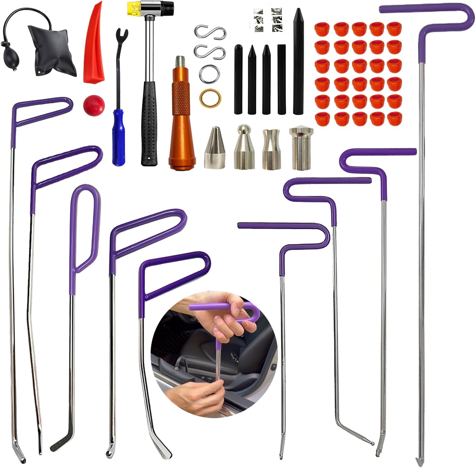 Amazon.com: WHDZ Dent Removal Rods Tools Paintless Dent Repair Set with ...