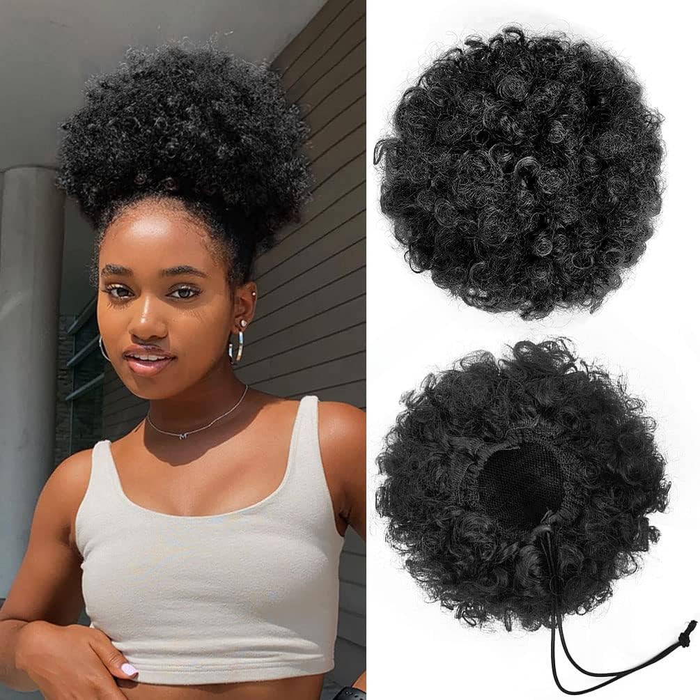 Amazon.com : YEAME Afro Puff Drawstring Ponytail for Black Women, Short ...