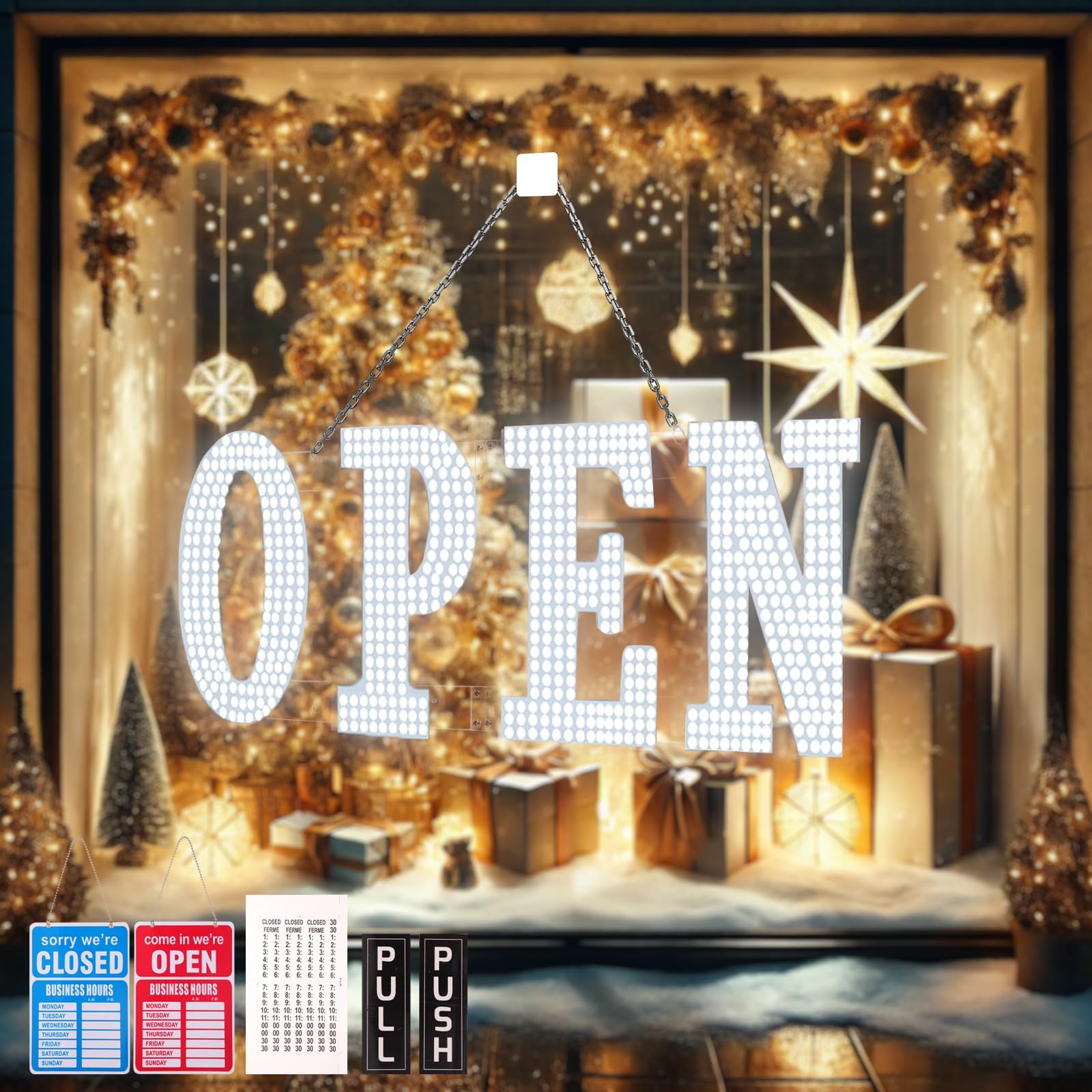 Amazon.com : 40"x14" Large LED Open Sign BT and Remote Control Open ...