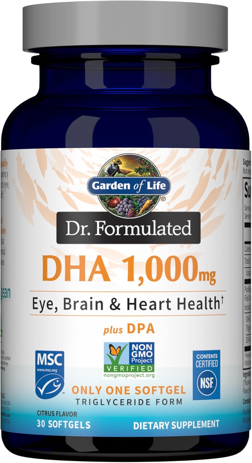 Buy Garden of Life Dr. Formulated Once Daily 1000mg DHA Fish Oil DPA in ...