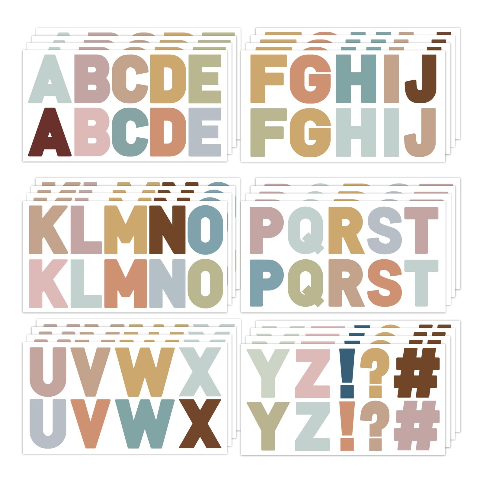 Amazon.com: MOSA BEAR 240 PCS Large Letter Stickers, 24 Sheets Pastel ...