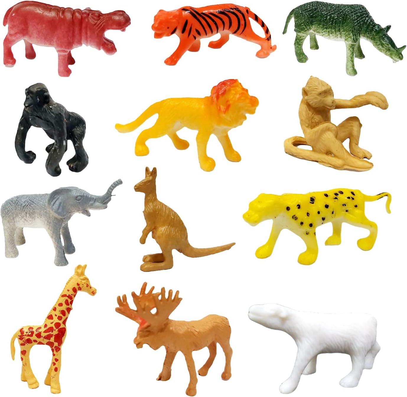 Buy Amitasha Mini Jungle Animal Toys Figure Playing Set for Kids (Pack ...