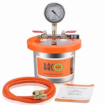 BACOENG Universal Vacuum Chamber Series: 2 Quart Stainless Steel Vacuum ...