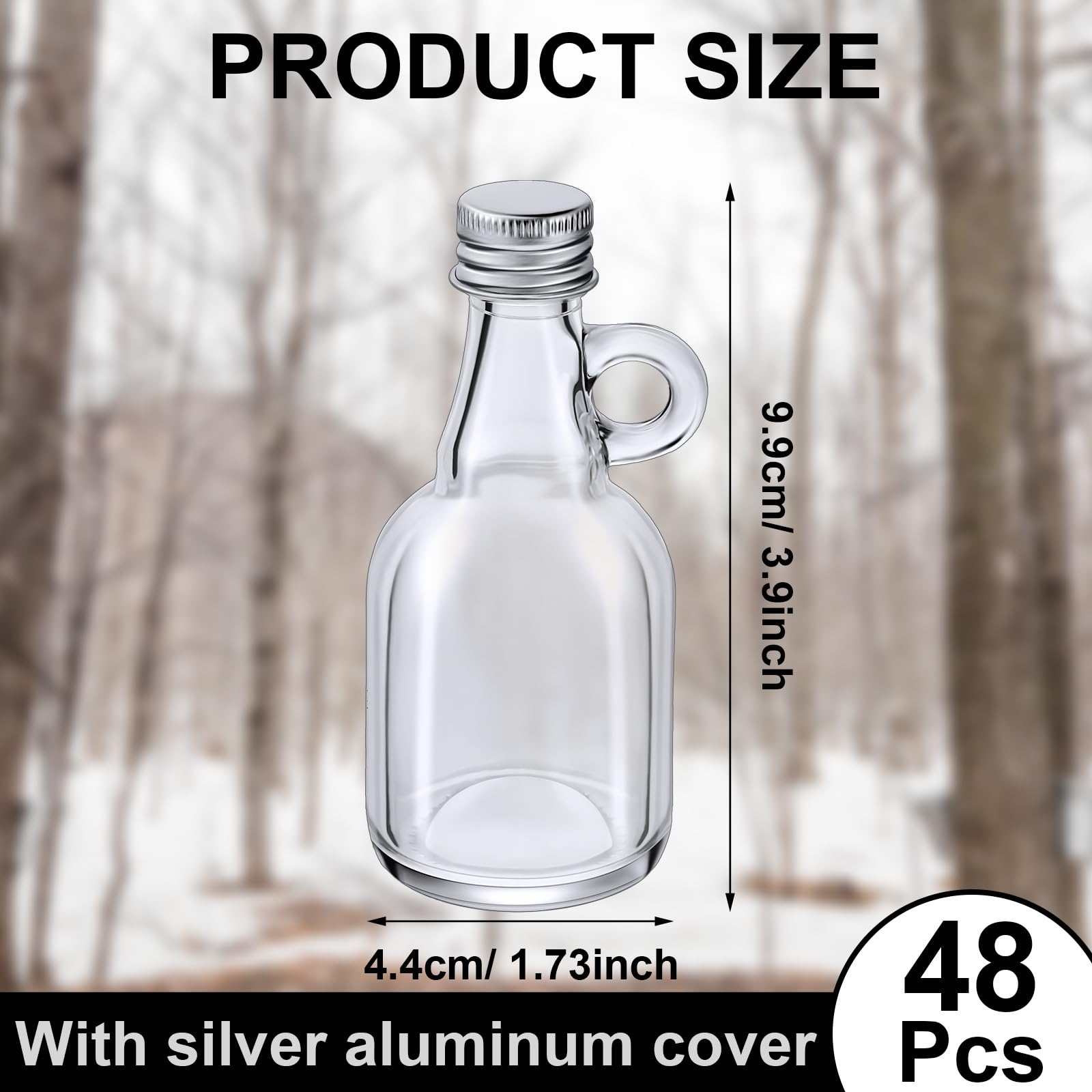 Snapklik.com : Suclain 48 Pcs 1.7oz Mini Small Glass Syrup Bottles