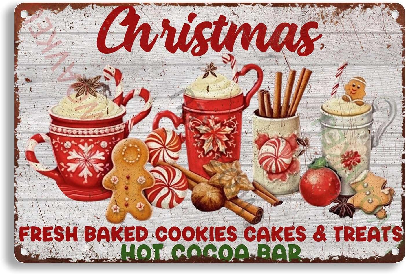 Amazon.com: Metal Tin Sign Farmhouse Christmas Decor Hanging Wood Wall ...