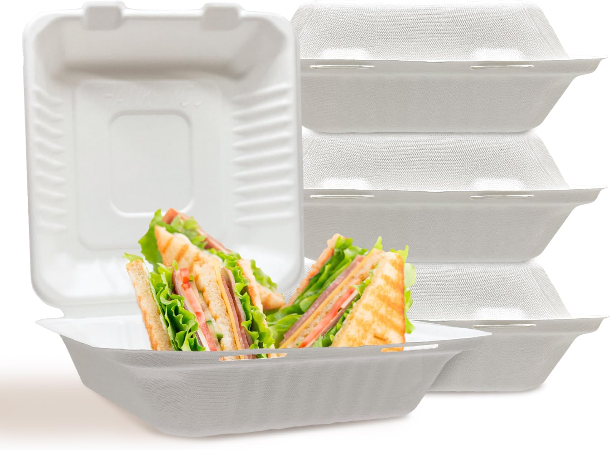 Amazon.com: Goboxad 100 Pack Eco-Friendly and Disposable Clamshell Take ...