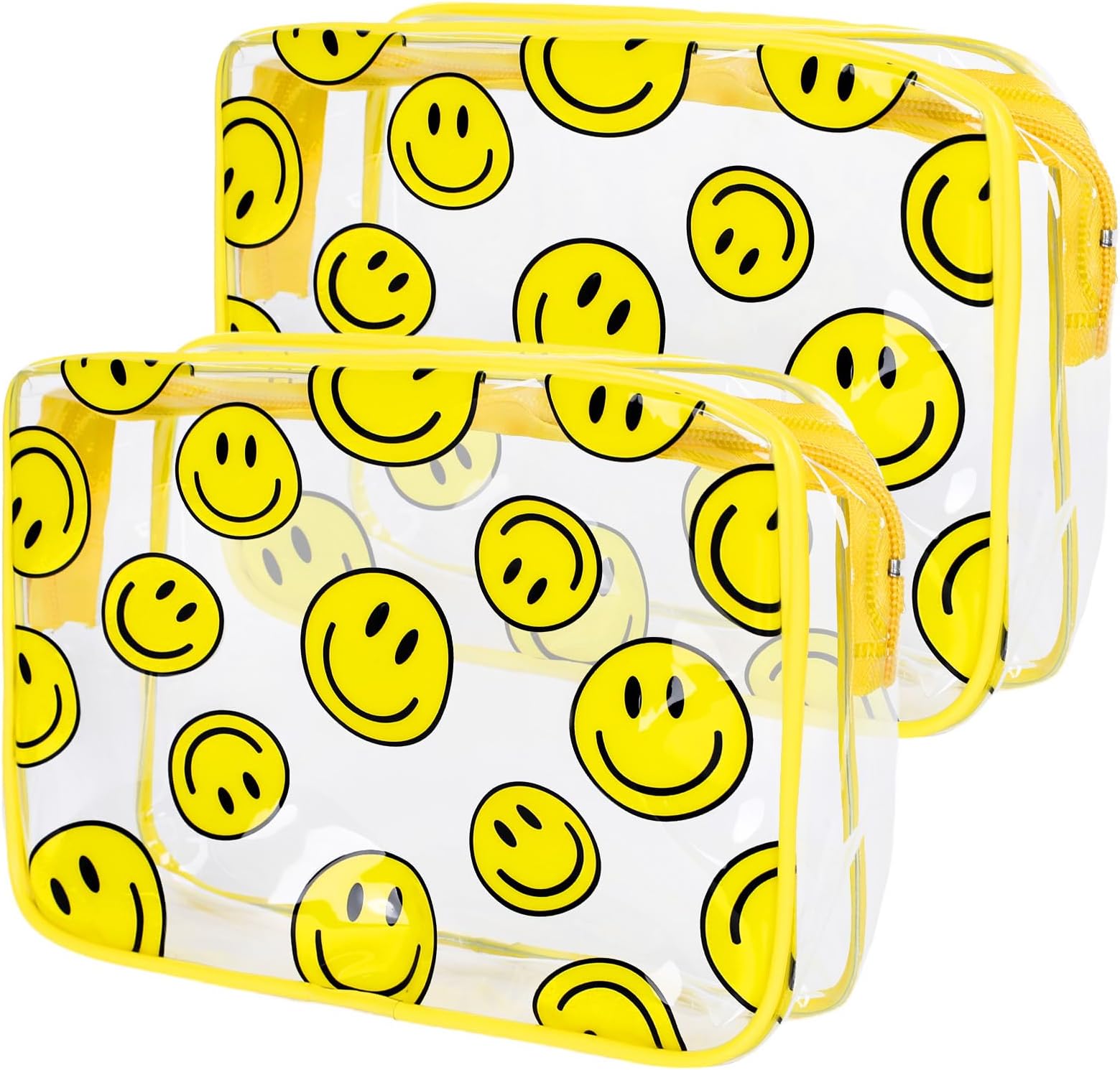 Amazon.com: JarThenaAMCS 2Pcs Smile Clear Makeup Bags Classic Smile ...