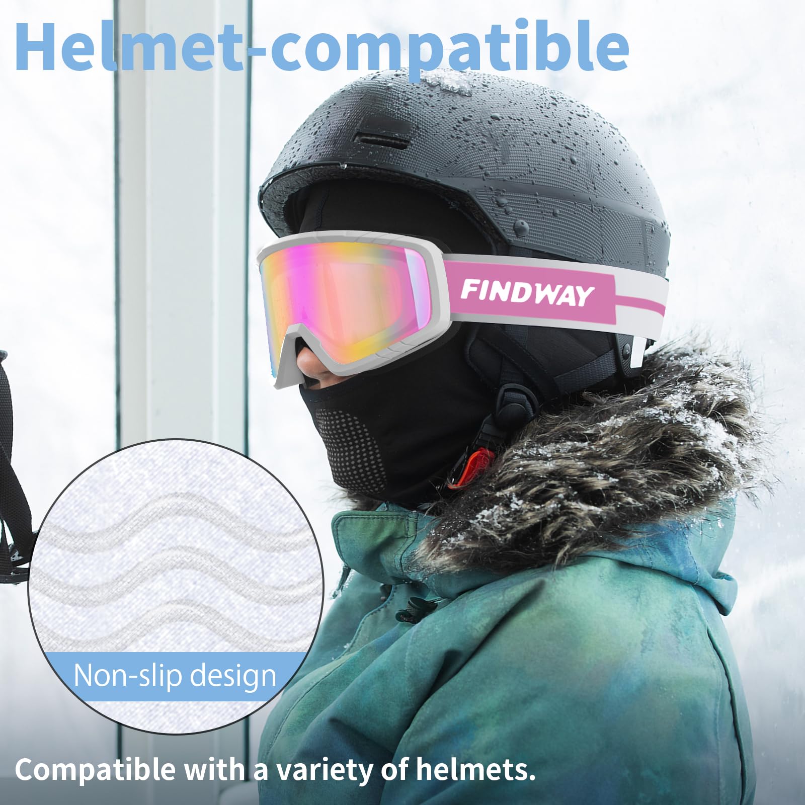 Snapklik.com : Findway OTG Ski Goggles, snow/Snowboard Goggles For Men ...