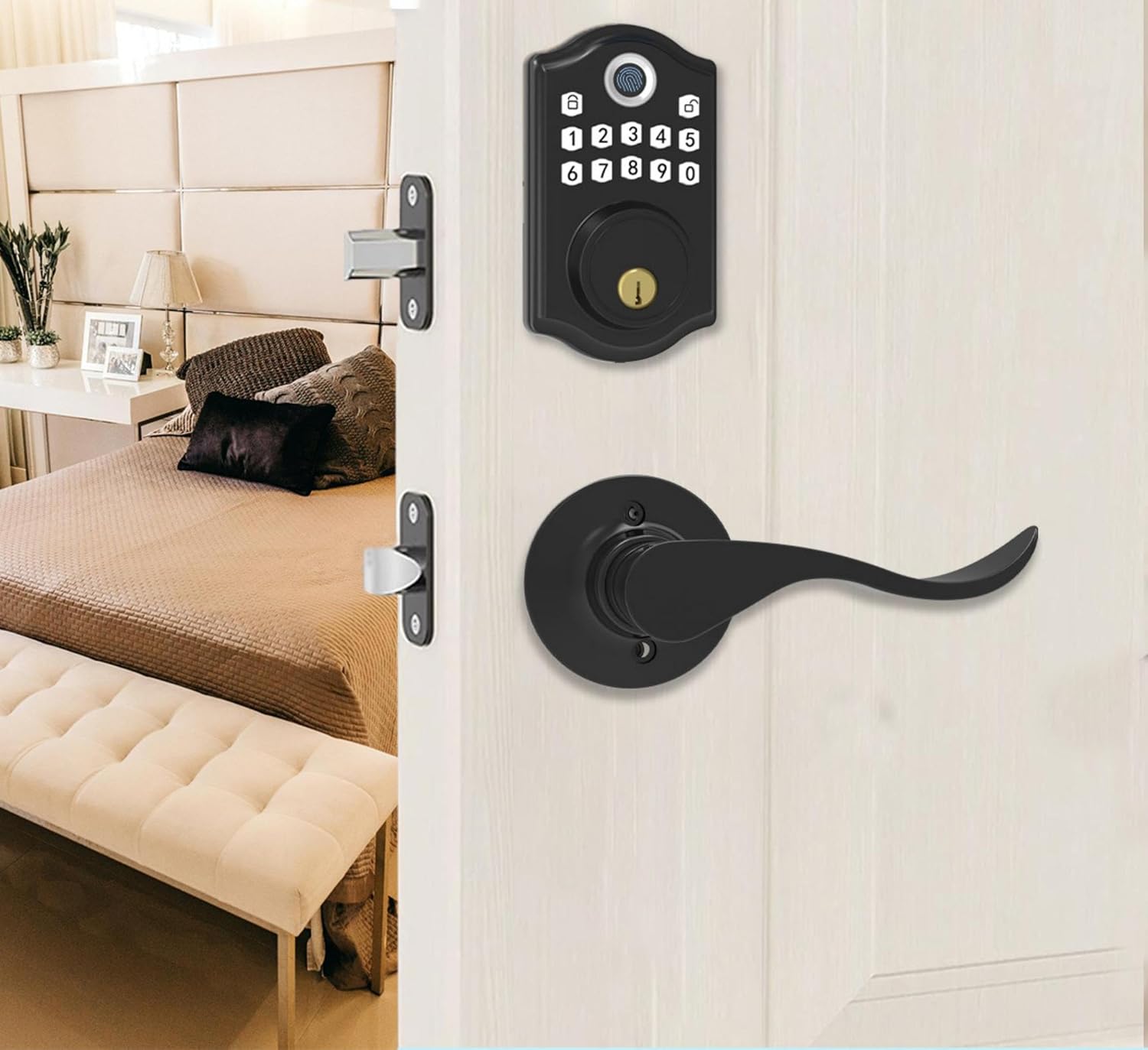 Fingerprint Door Lock with Keypad - Smart Door Lock, Aluminum Alloy ...