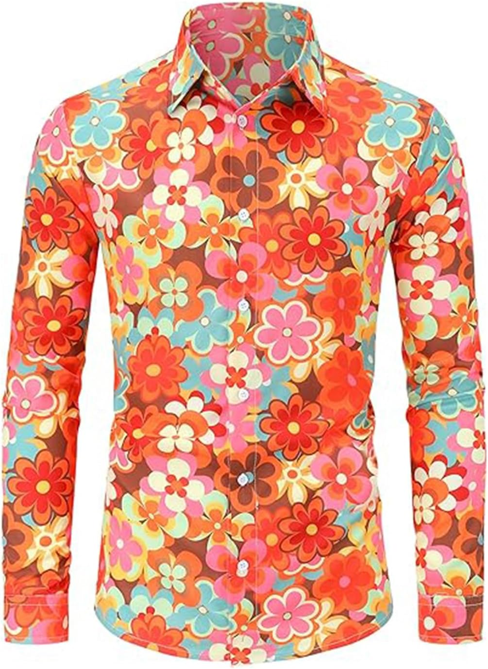 YOSUWOAI Camicia da festa da uomo hippie Flower camicie anni '60, per ...