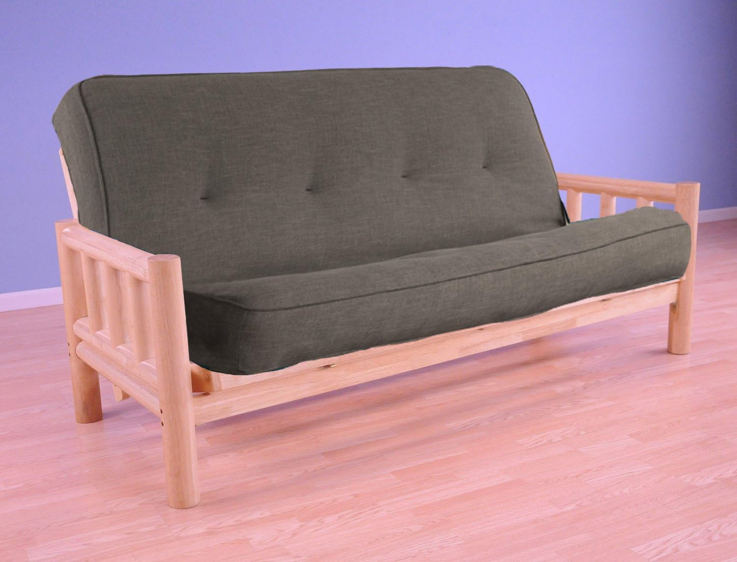 Amazon.com: Lodge Natural Futon | Linen Charcoal Futon Mattress: Home ...