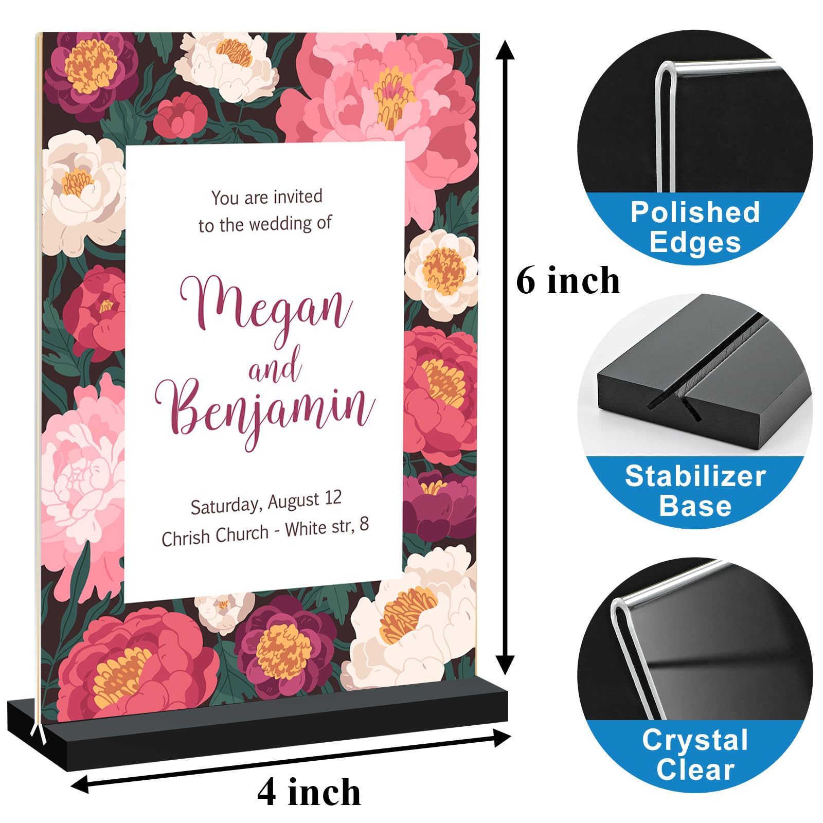Snapklik.com : Acrylic Sign Holder 4x6, 12 Pack Clear Double Sided Menu ...