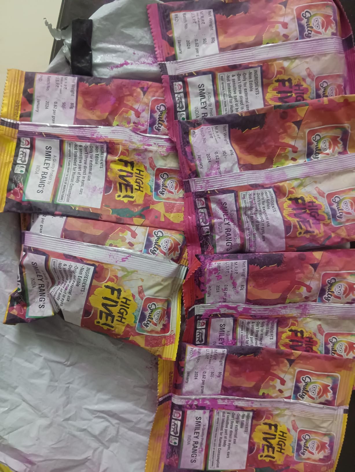 Buy Organic Holi Gulal Powder, 480g Pack, 6 Multicolour Variants, Non ...