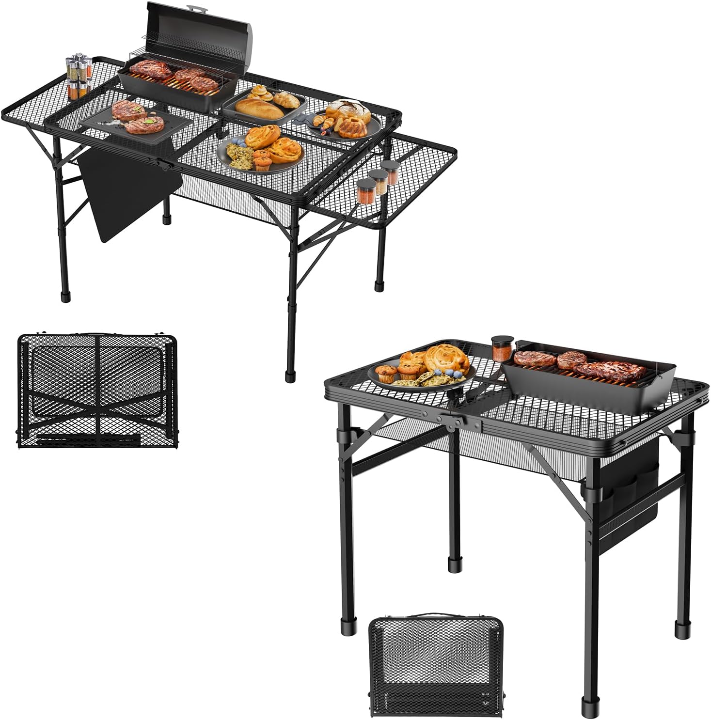 Amazon.com : WildFinder Folding Table 2pcs, 3x2 FT and 2x1.3 FT Camping ...