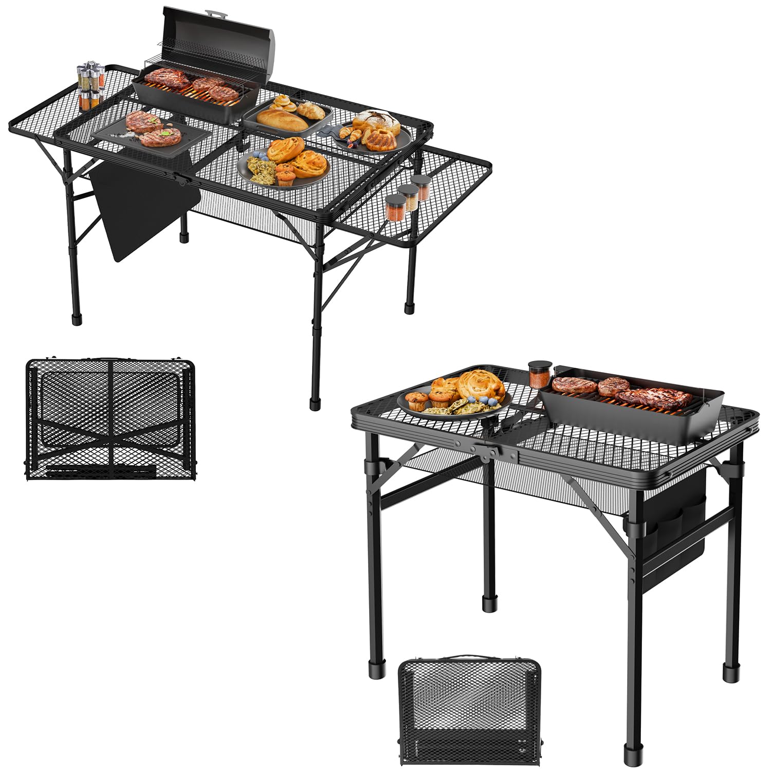 Amazon.com : WildFinder Folding Table 2pcs, 3x2 FT and 2x1.3 FT Camping ...