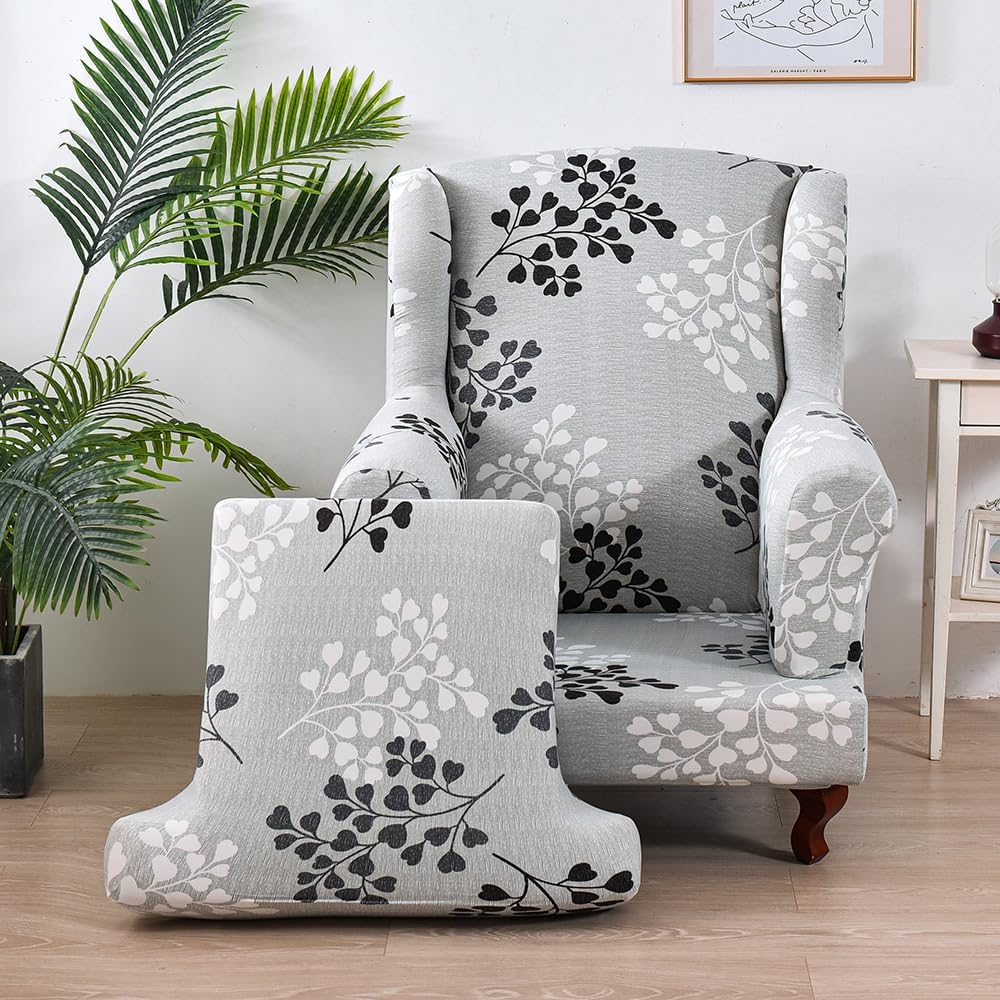 Amazon.com: Morbuy Modern Style Stretch Wingback Chair Slipcover ...