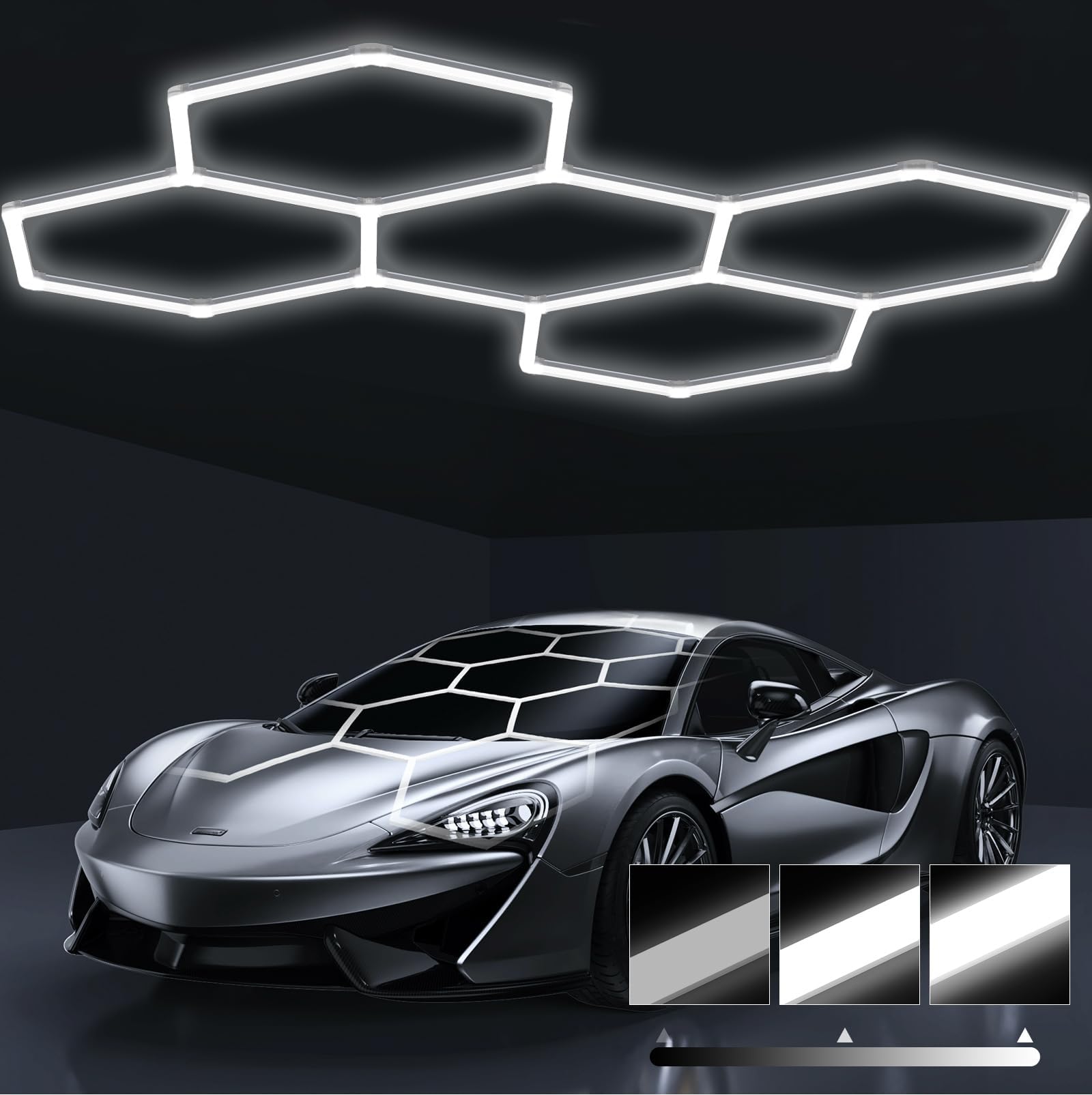 PARMIDA Hexagon LED Garage Lights, Ultra Bright 250W, 25000LM, ETL/FCC ...