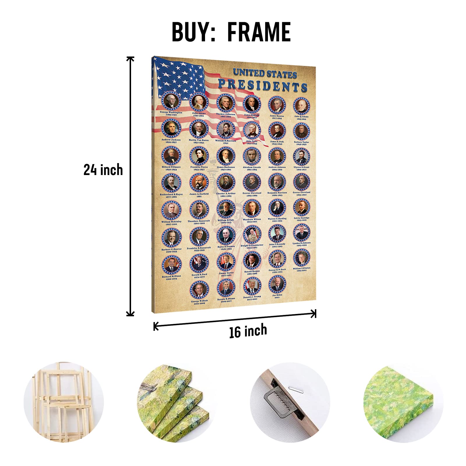 Usa Presidents Of The United States Of America Poster New Chart
