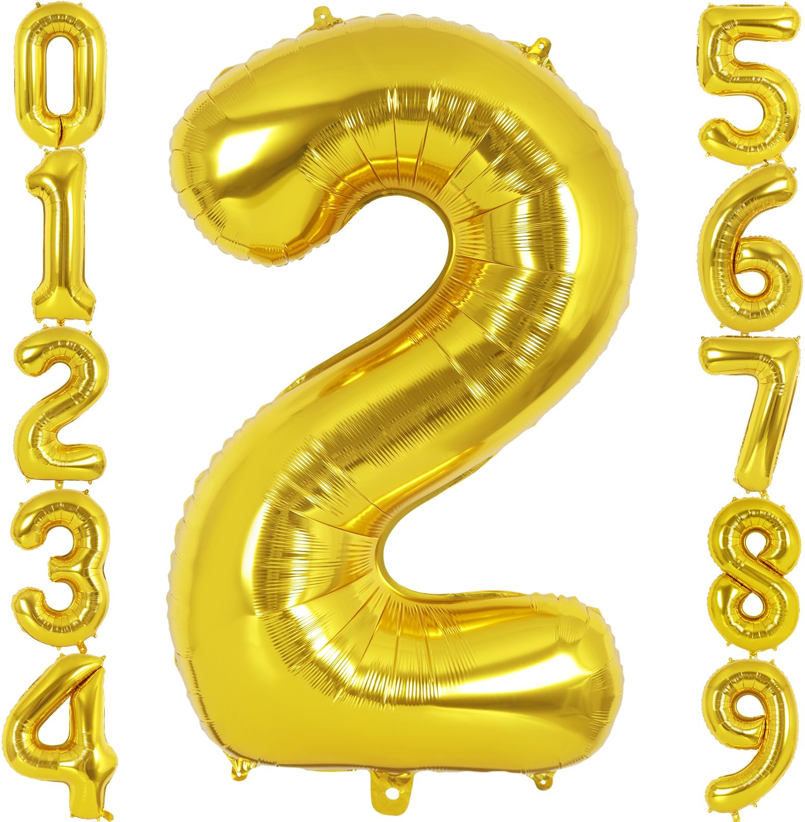 Amazon.com: Gold Number 2 Balloon 40 Inch, Big Large Foil Helium Number ...