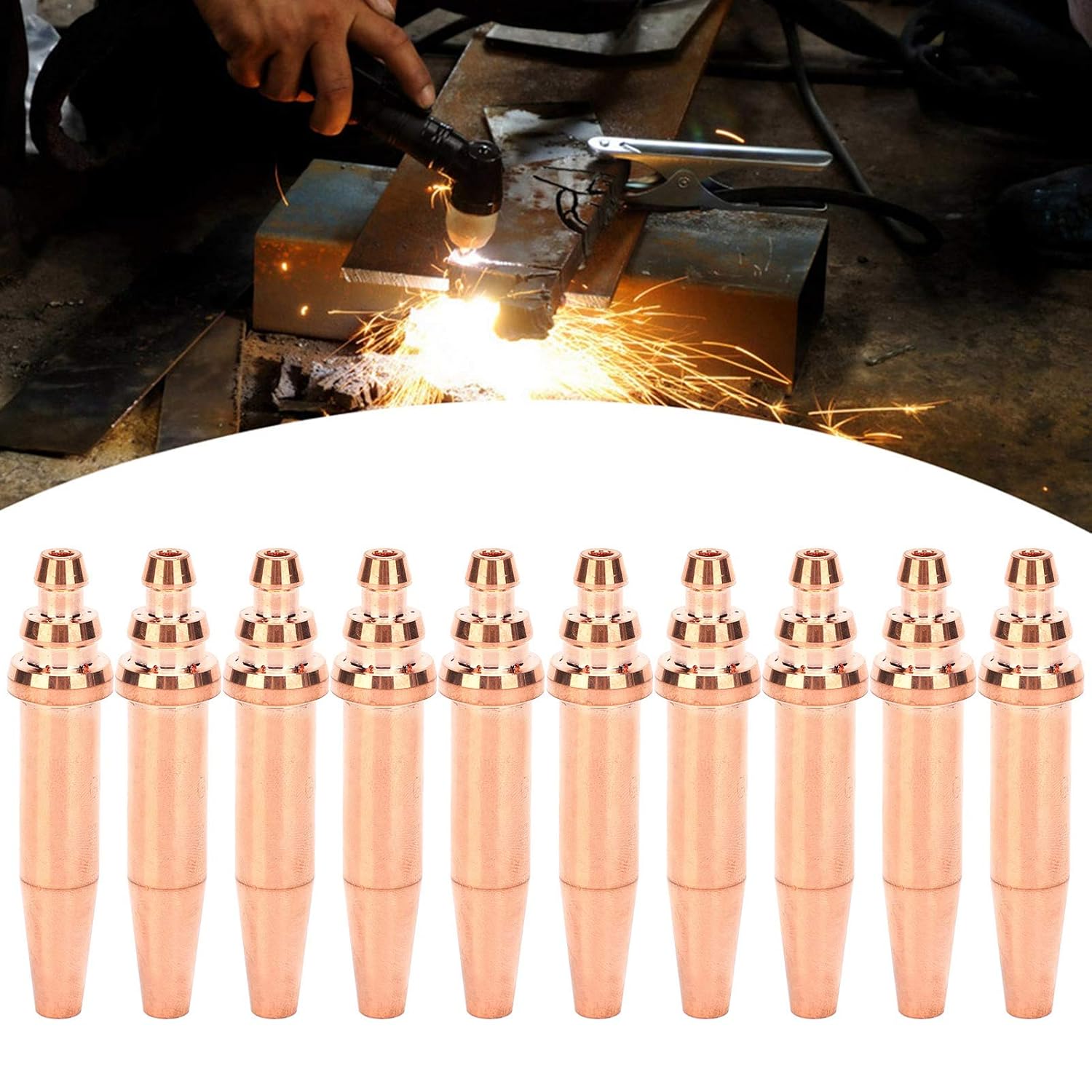 Propane Cutting Torch Tips, High Concentricity 10pcs Brass Uniform in ...