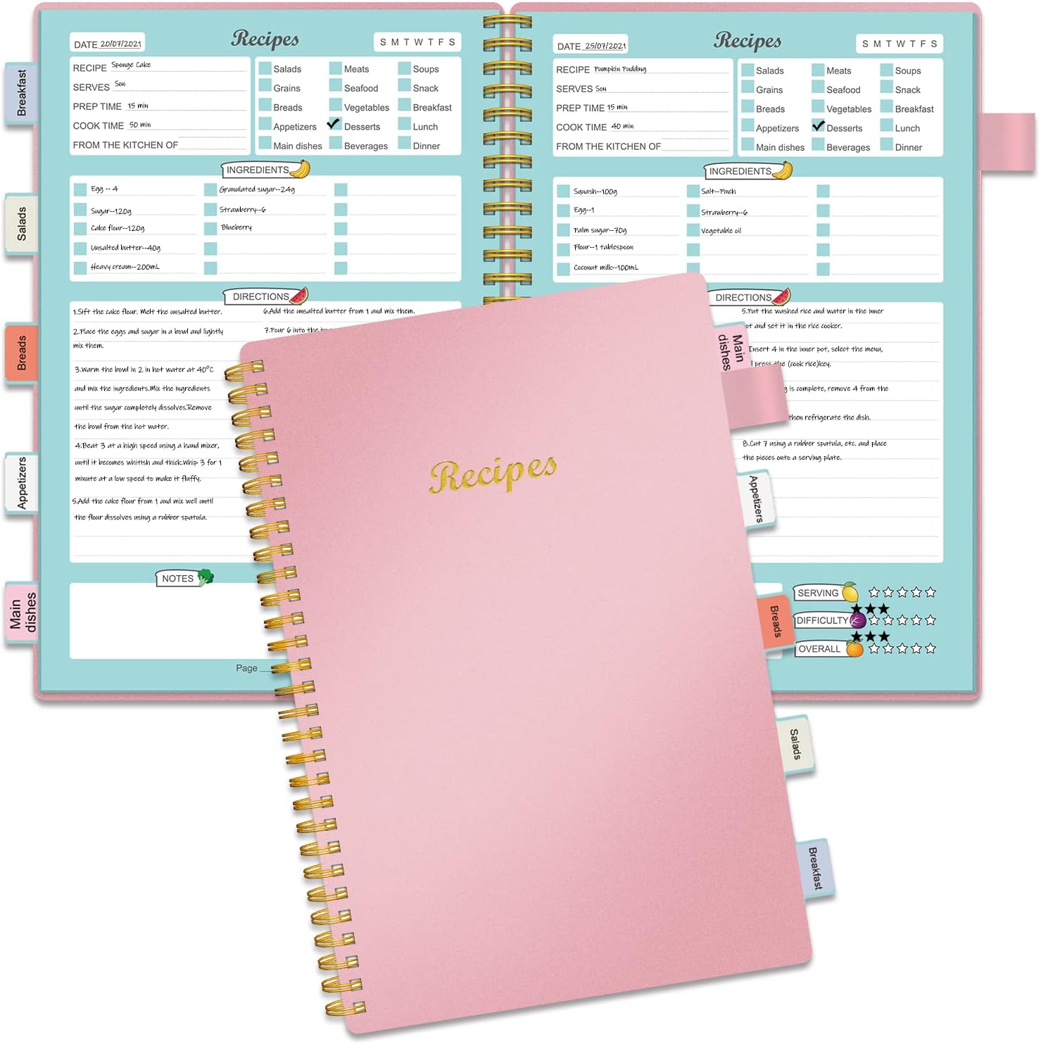 Amazon.com: Recipe Book to Write in Your Own Recipes, Blank Recipe ...