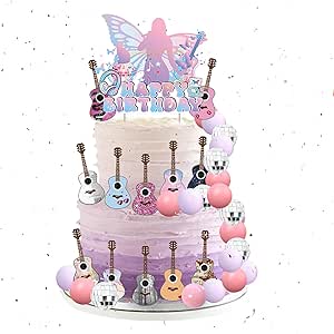 Singer Birthday Decorations Cake Topper - 28 Piece Pink Cake Decoration ...