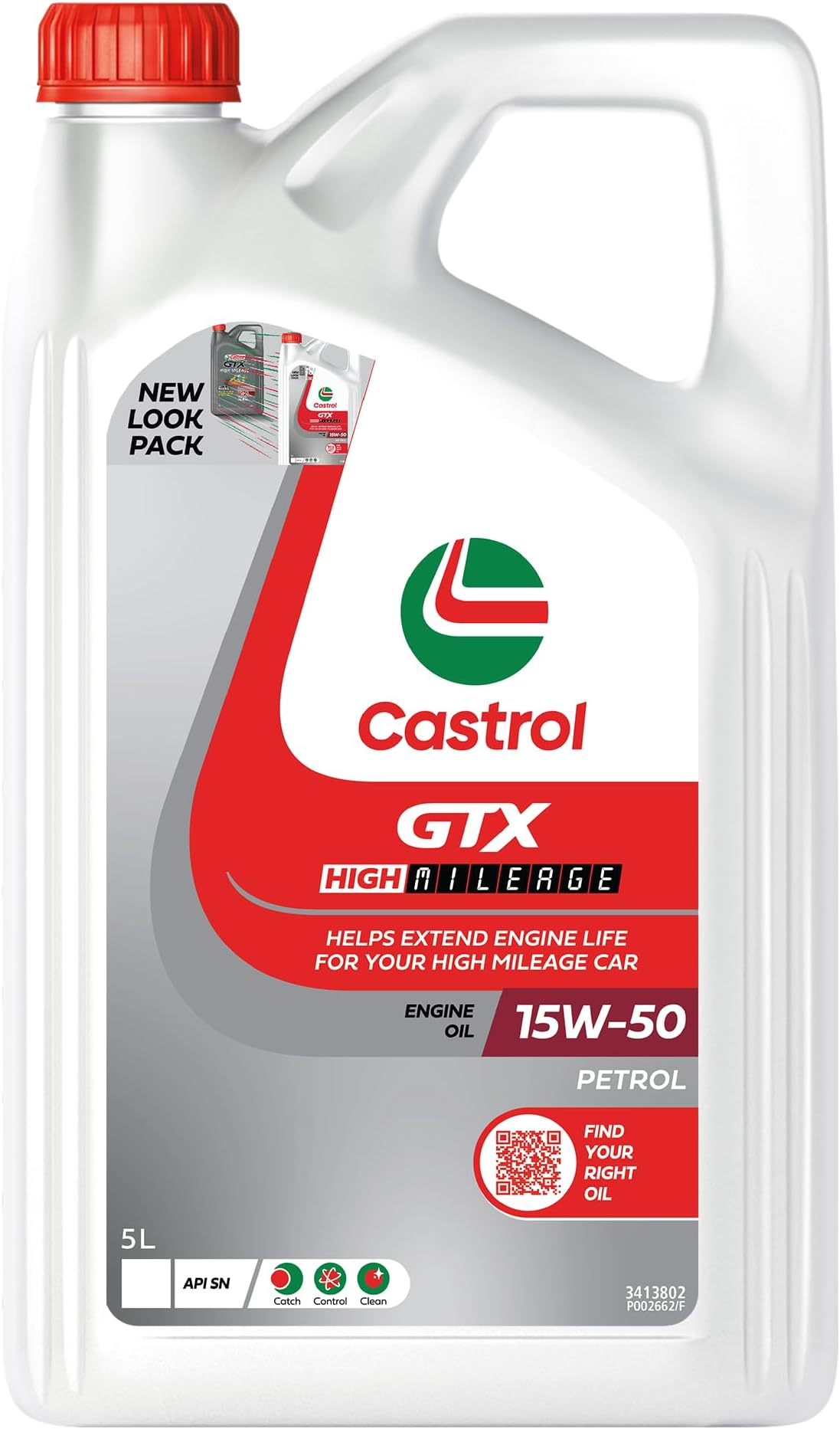 Castrol GTX High Mileage 15W-50 Engine Oil 5 Litre : Amazon.com.au ...