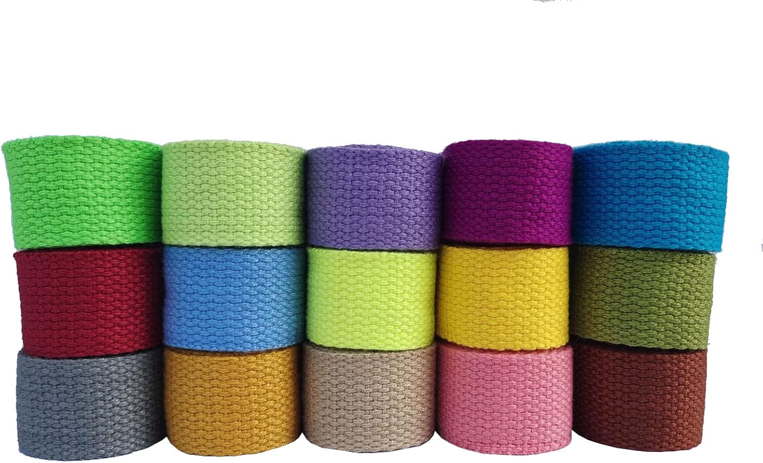 Amazon.com: Cotton Webbing 1 Inch 45 Yards 15 Colors Mediumweight ...