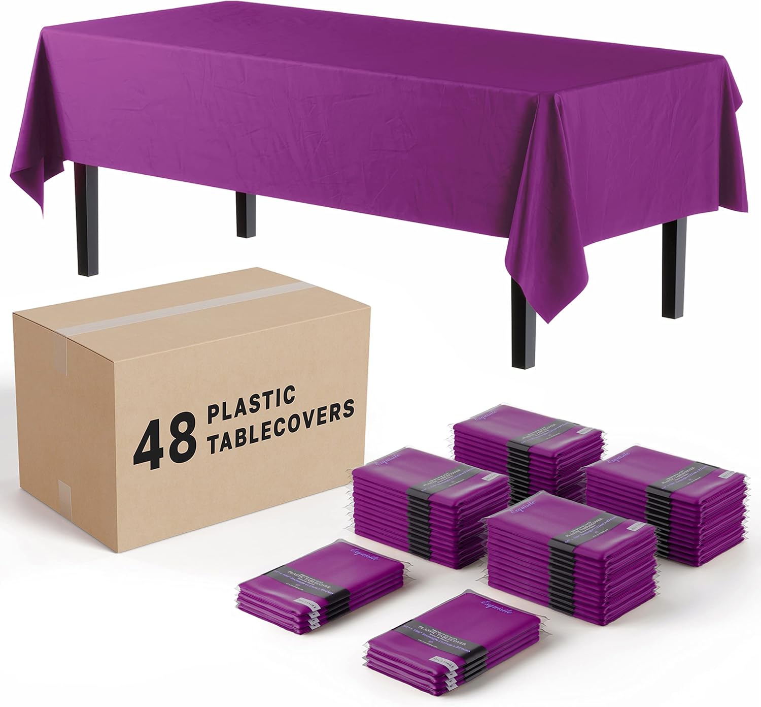 Amazon.com: Exquisite Magenta Tablecloths for Rectangle Tables in Bulk ...