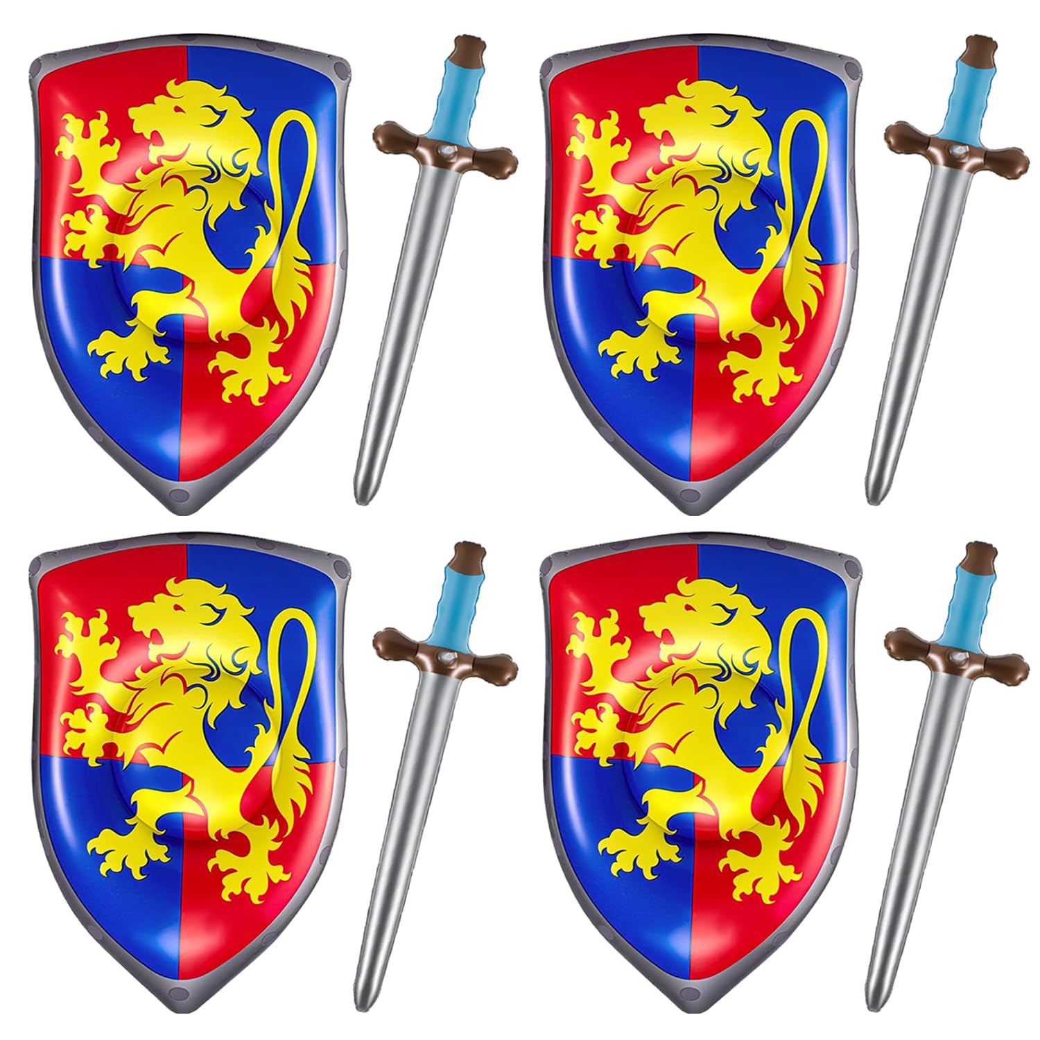 ChaoV 8Pcs Inflatable Swords Shield, Medieval Weapons Battle Set for ...