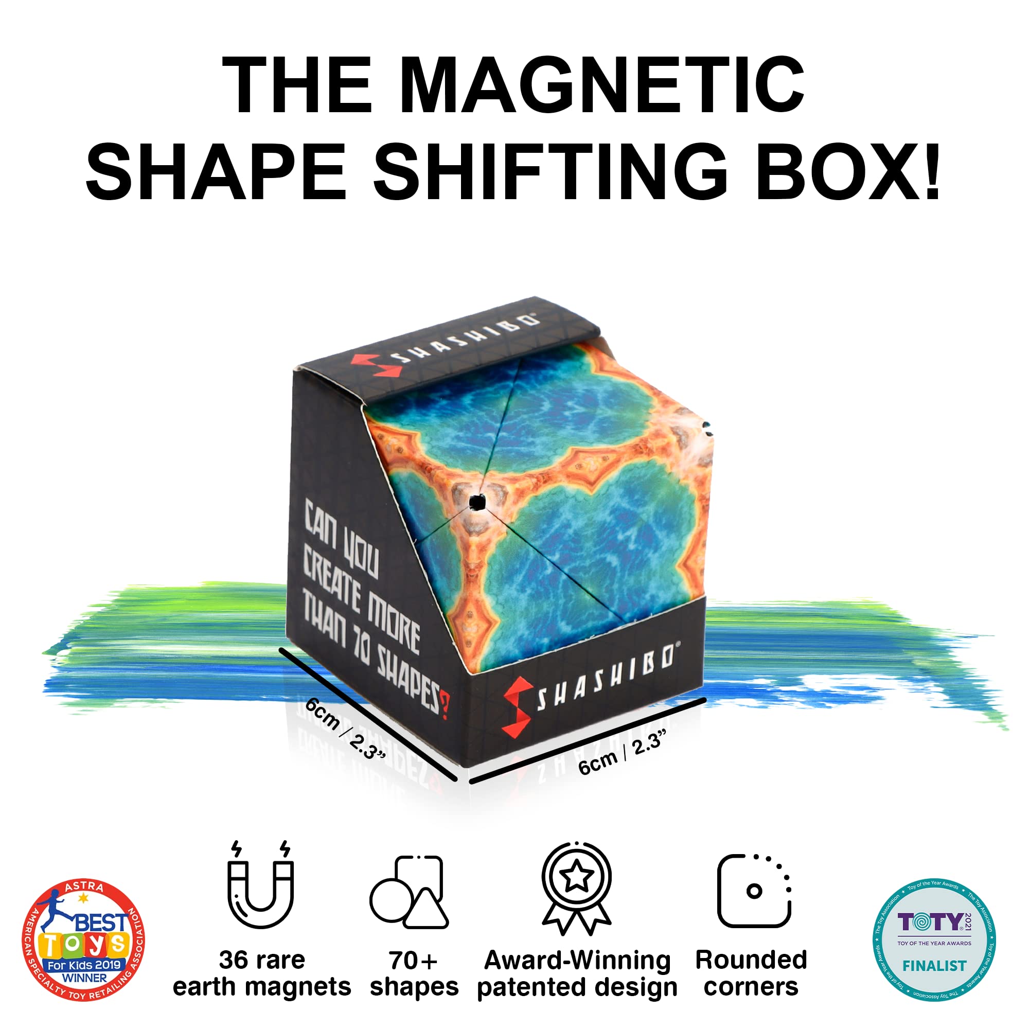 SHASHIBO Shape Shifting Box - Award-Winning, Patented Fidget Cube w/ 36 ...
