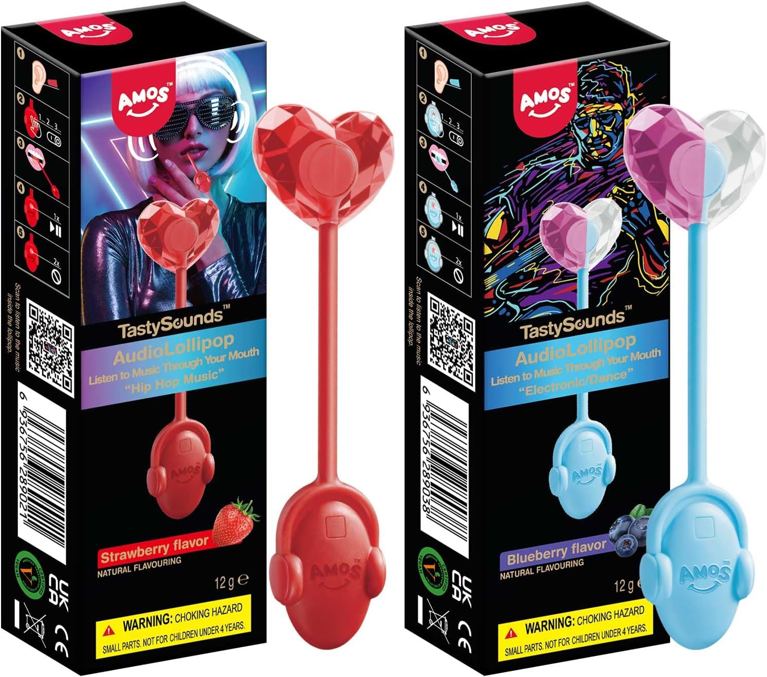 AMOS Music Lollipops Sweet, Audio Singing Lollies Candy, 2PCS Sugar ...