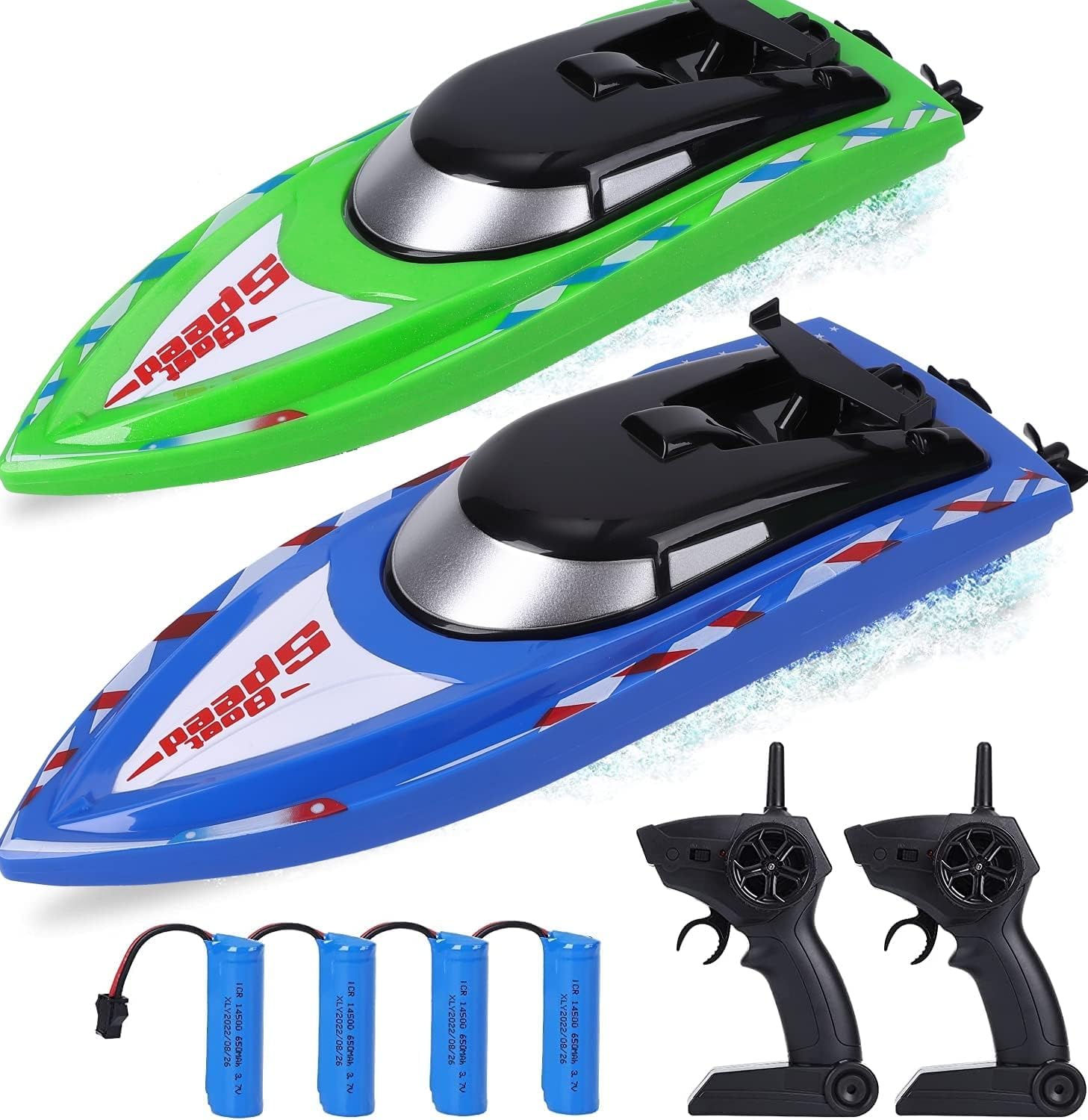Amazon.com: Geefia 2Pack RC Boat Remote Control Boats for Pools Lakes ...