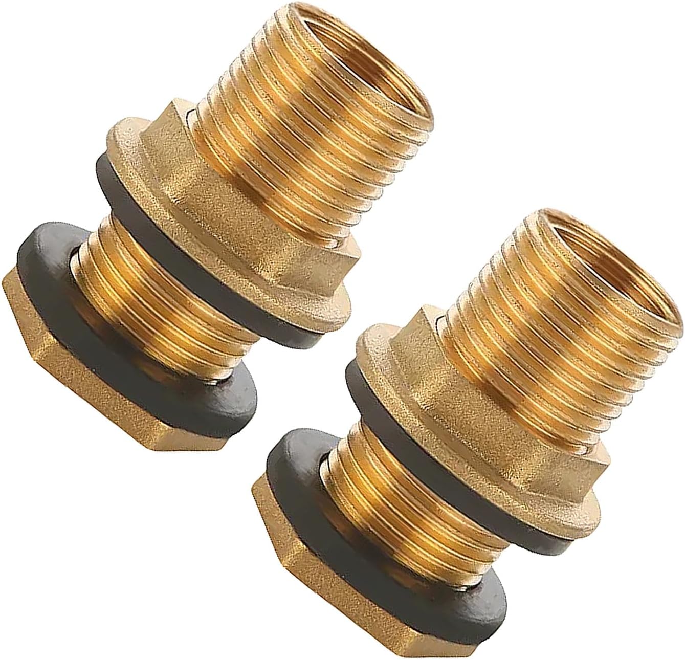 1/2Pcs Brass Water Tanks Coupling with Seal G3/8In XG1/2In for Barrels ...