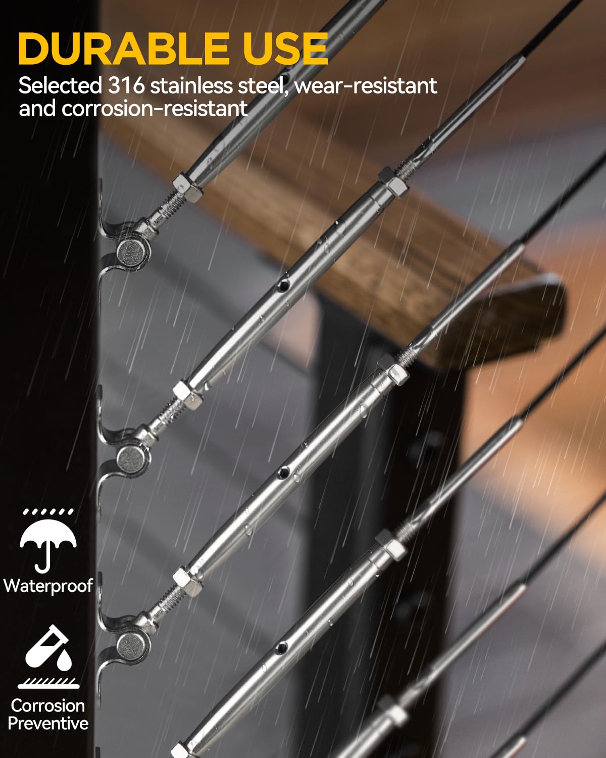 Snapklik.com : Jooyle 16 Pairs T316 Stainless Steel Cable Railing ...