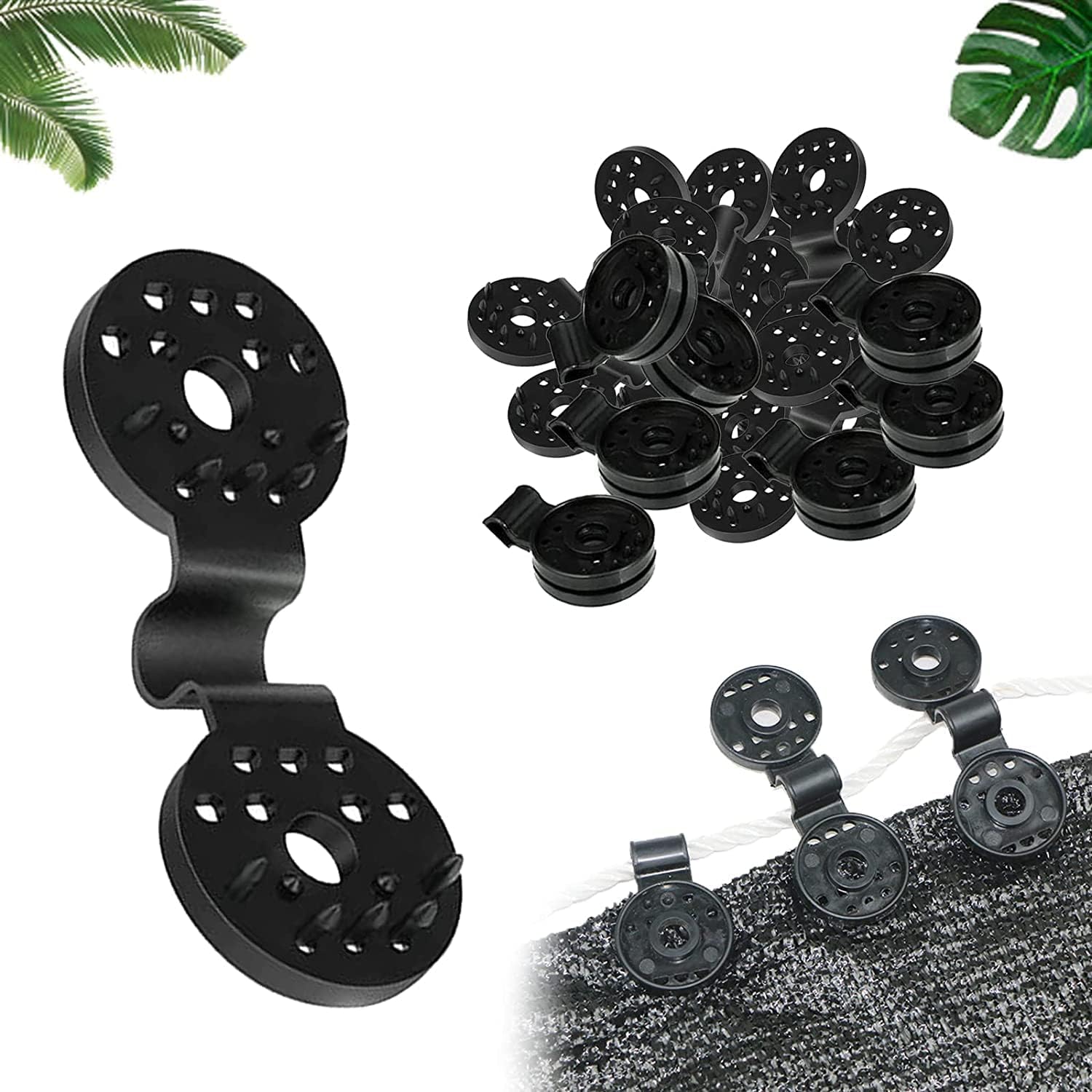 Amazon.com : Shade Cloth Heavy Duty Lock Grip, 2024 Upgrade Black Round ...