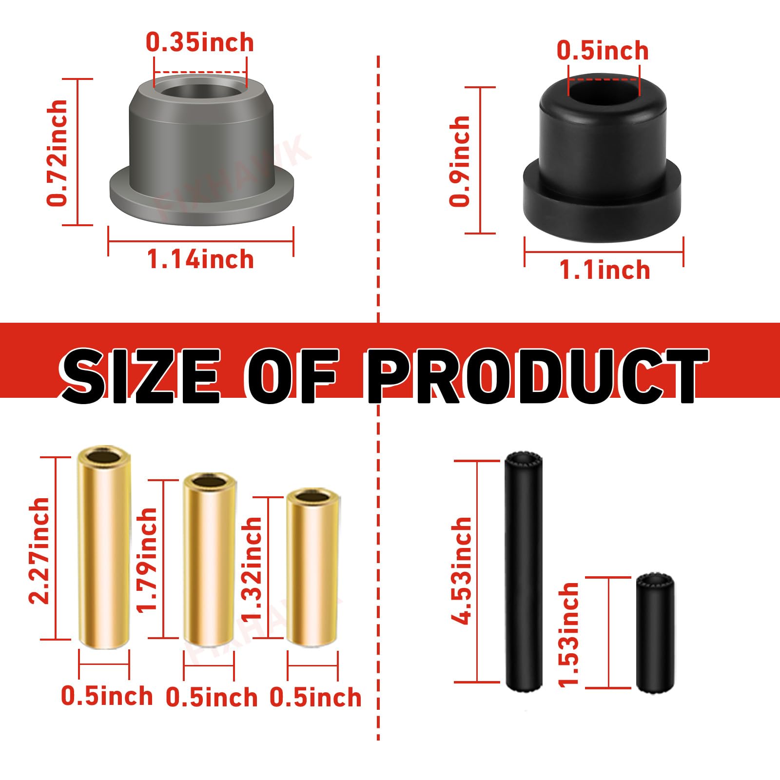Snapklik.com : Club Car Front End Repair Bushing Kit For Club Car ...