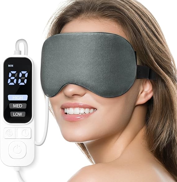 Heated Eye Mask, Warm Eye Compress Mask, USB Electric Eye Heating Pad ...