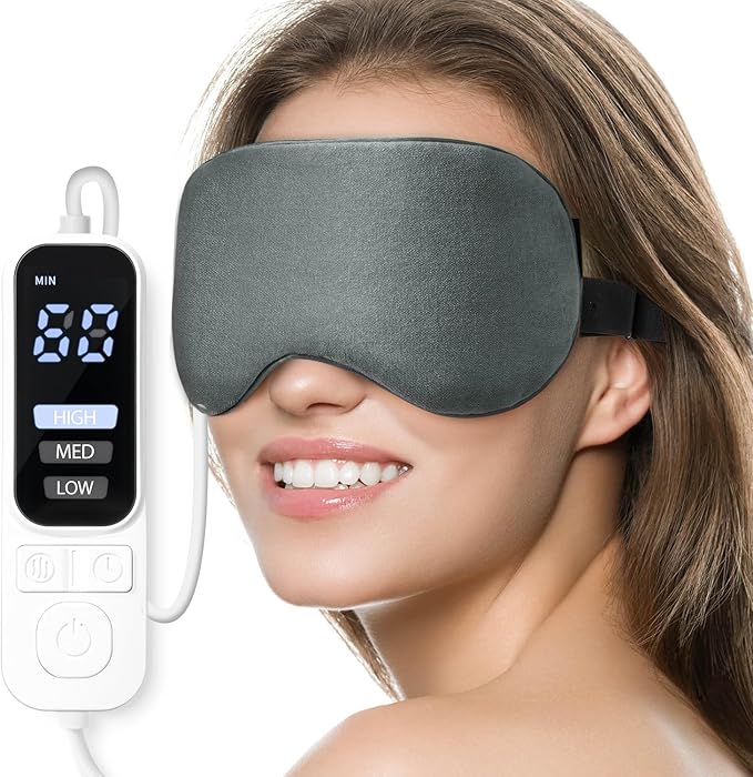Heated Eye Mask, Warm Eye Compress Mask, USB Electric Eye Heating Pad ...