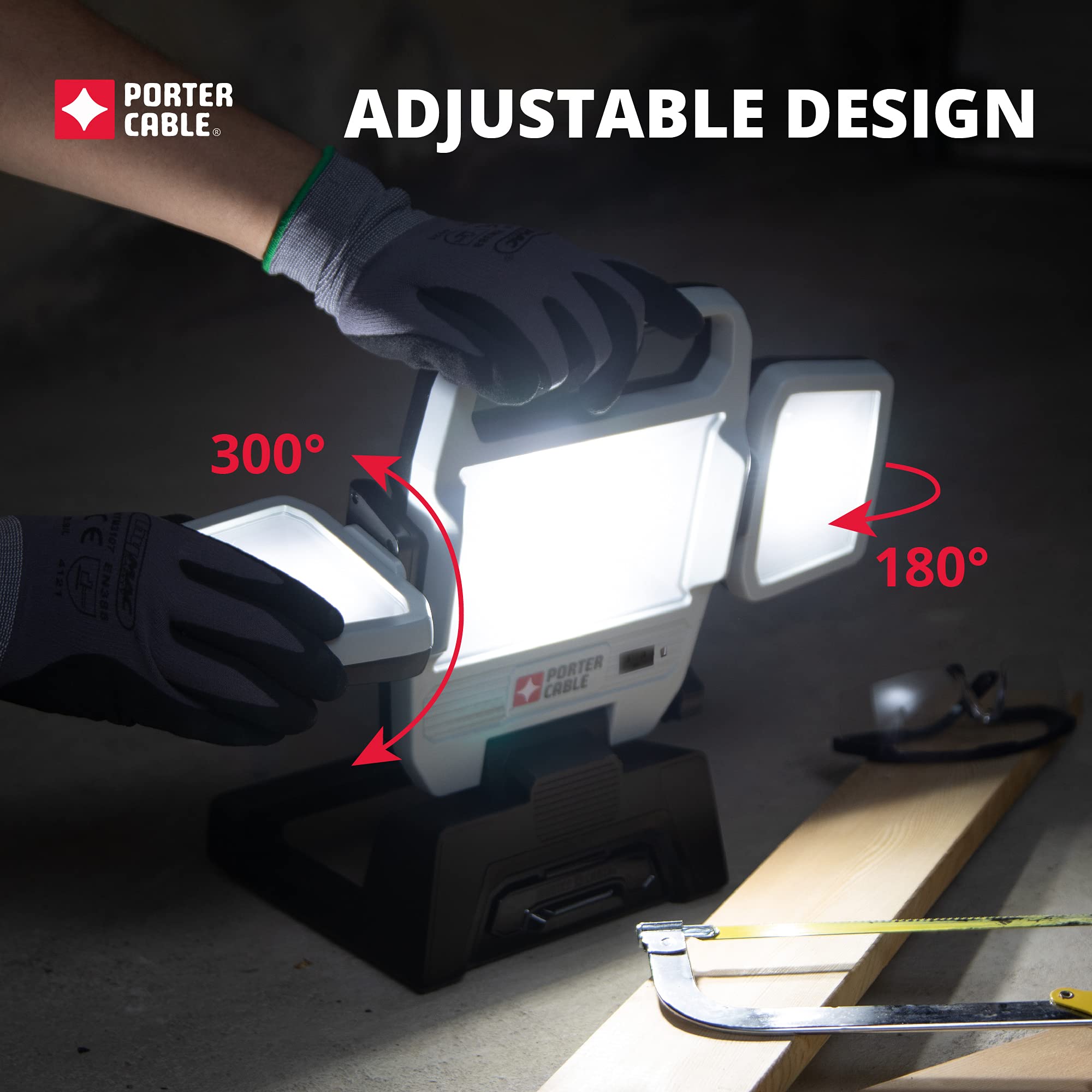 Snapklik.com : PORTER-CABLE 50W 5000 Lumen LED Work Lights, Portable ...