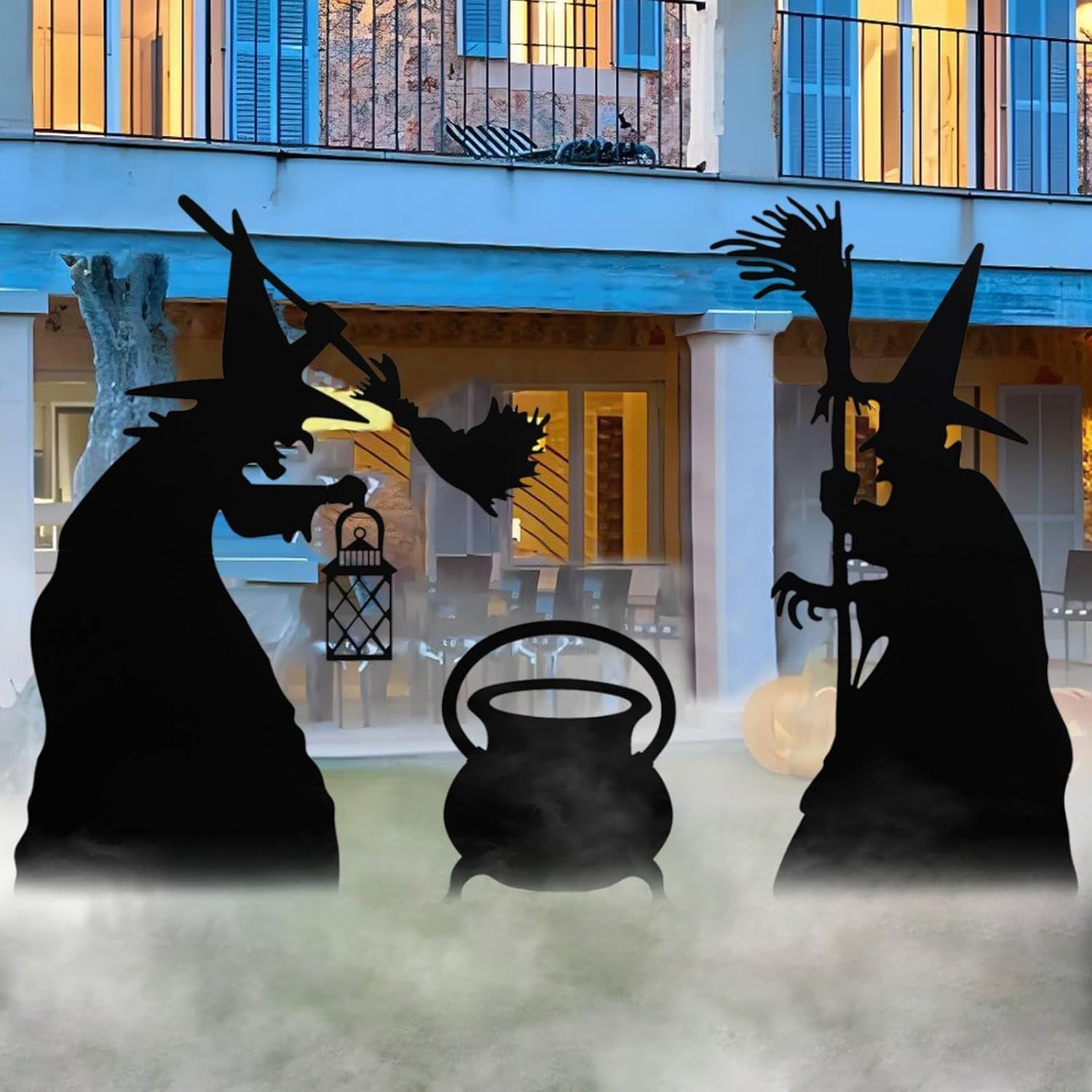 Amazon.com: Minventiss Halloween Witch Stakes with Cauldron,3 Piece ...