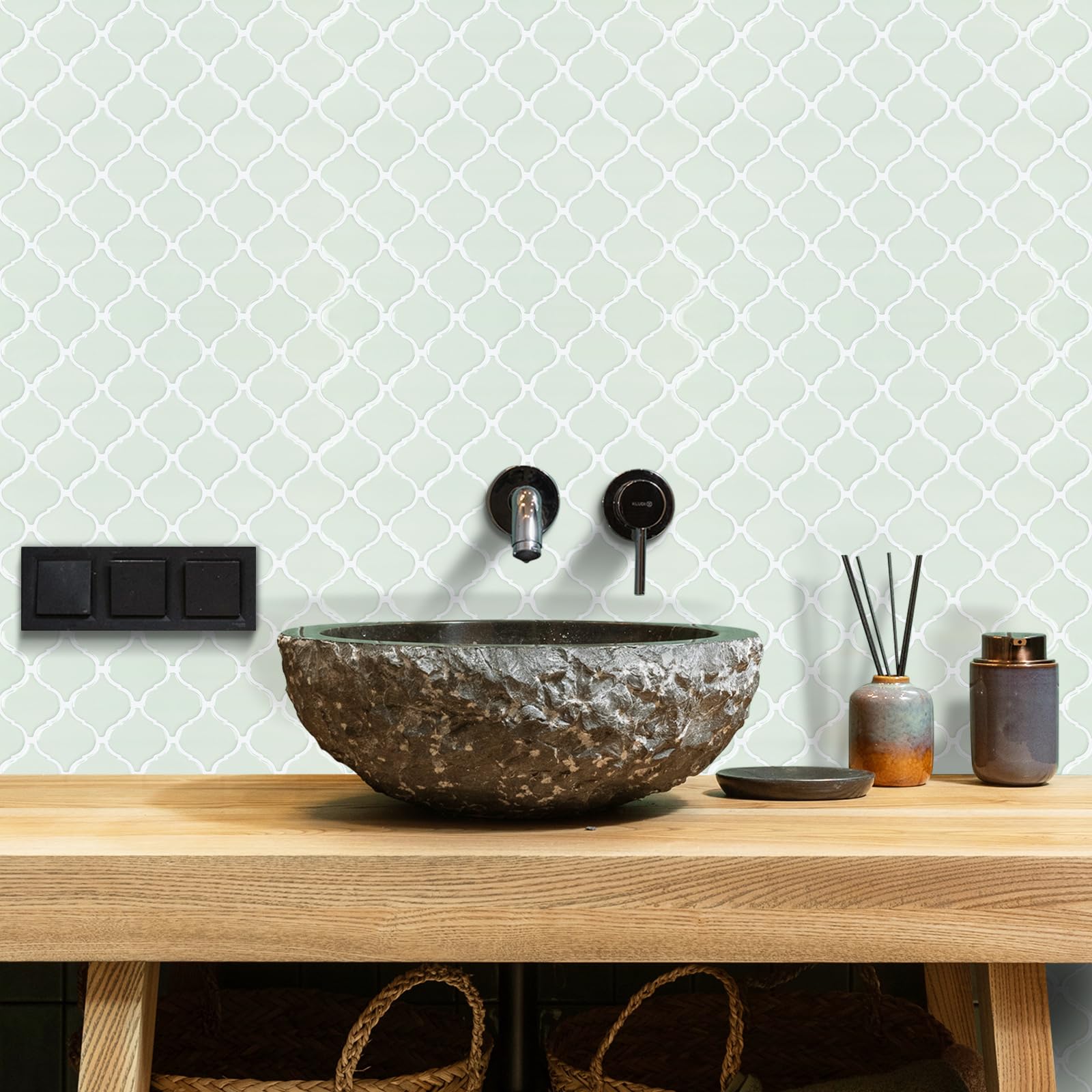 Arabesque Tile Wall Modern Tile Effect 3D Wall Panel With Glitter