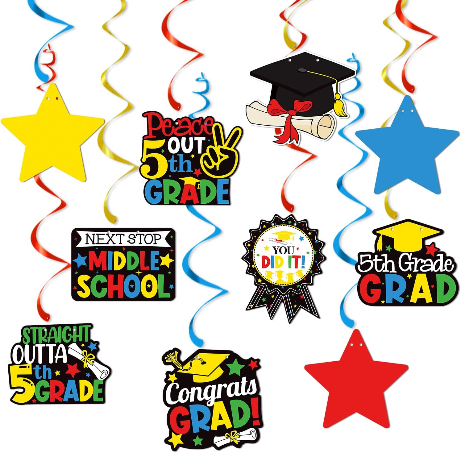 Amazon.com: 5TH Grade Graduation Hanging Swirls, 5TH Grade Graduation ...