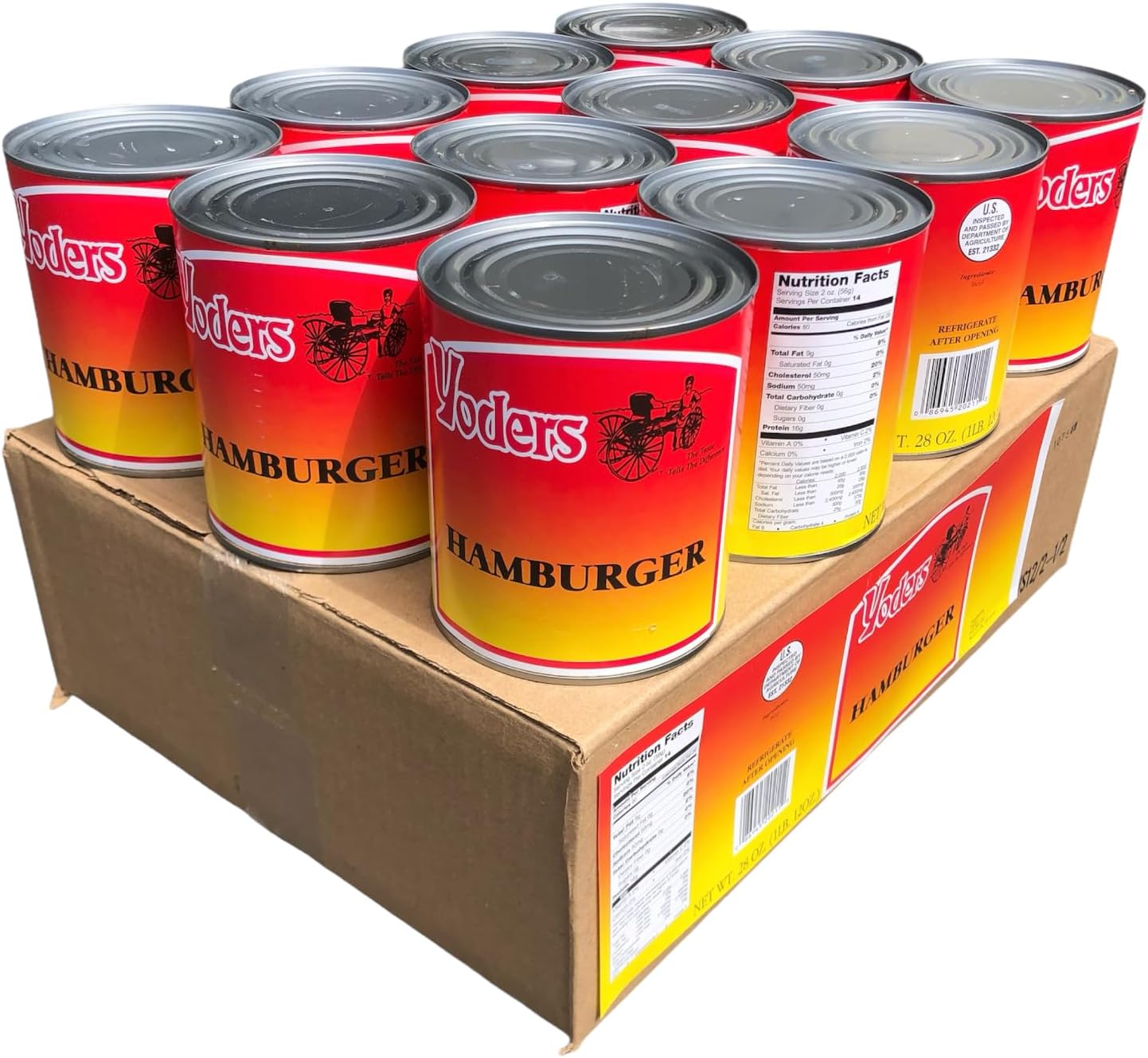 Amazon.com : Yoders Canned Hamburger Ground Beef Case 12 Cans ...