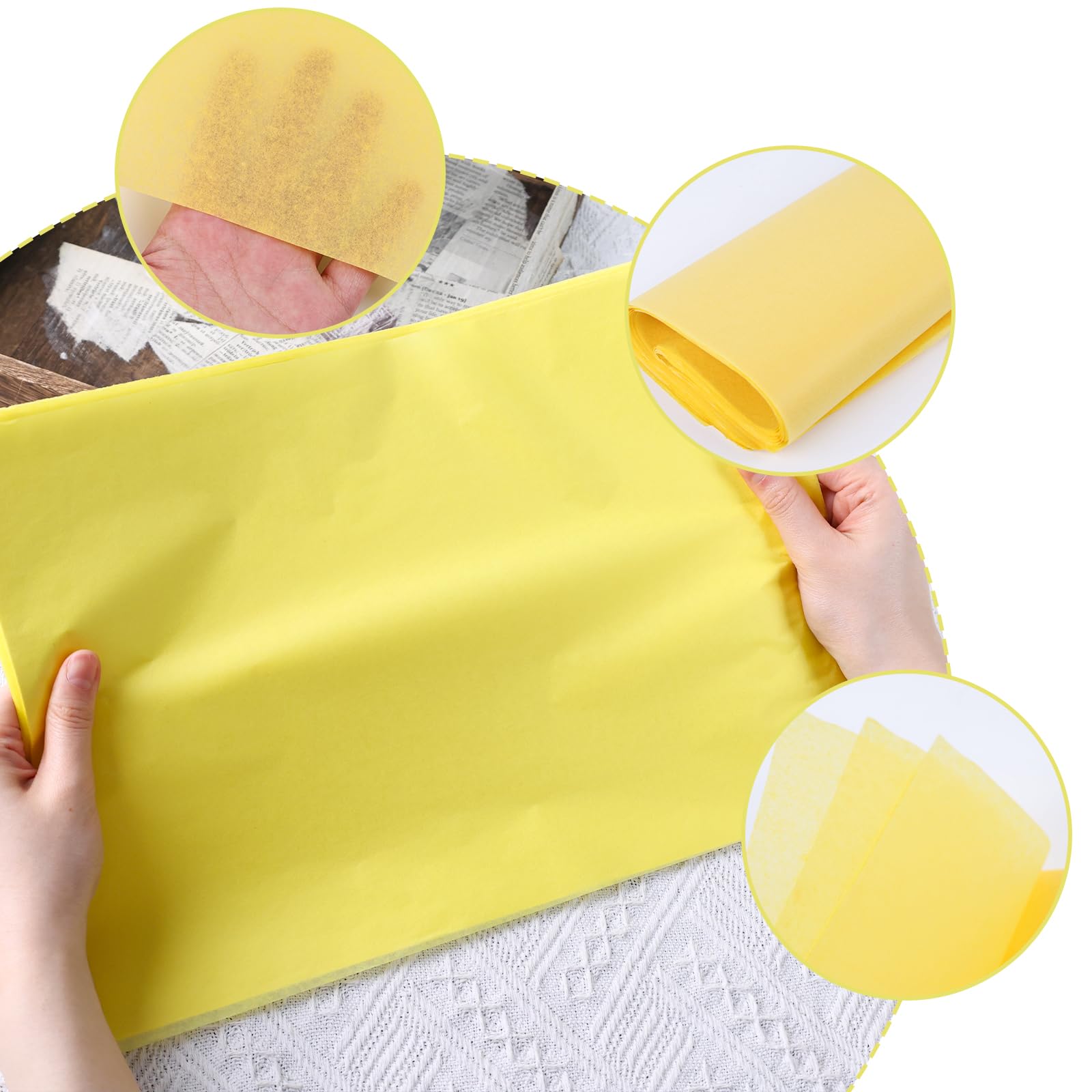 Snapklik.com : 330 Sheets Tissue Paper Bulk, 14 X 10 Inch Yellow Gift ...
