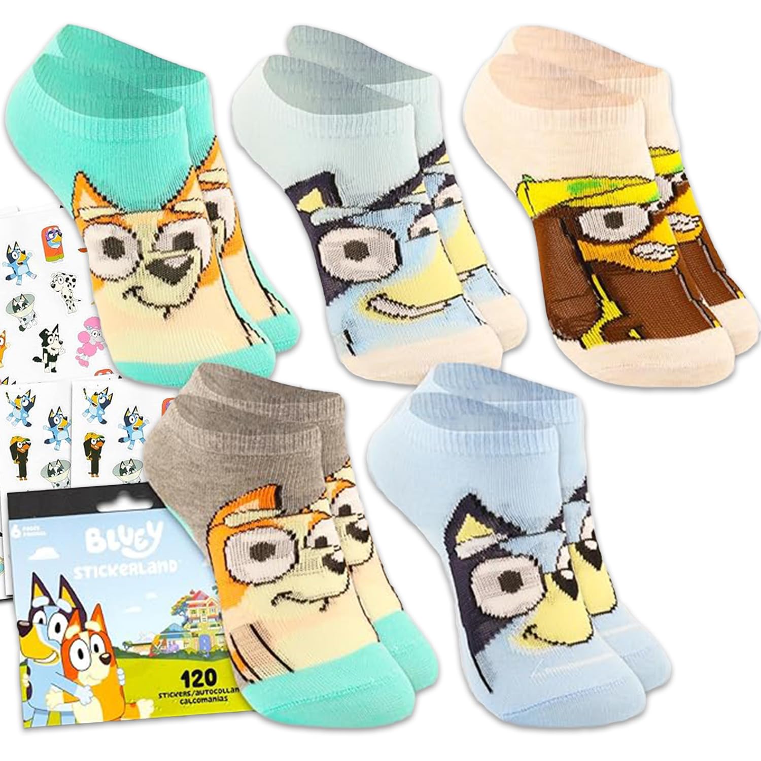 Amazon.com: Bluey Socks for Toddlers 2T-4T For Kids - Bundle with 5 ...