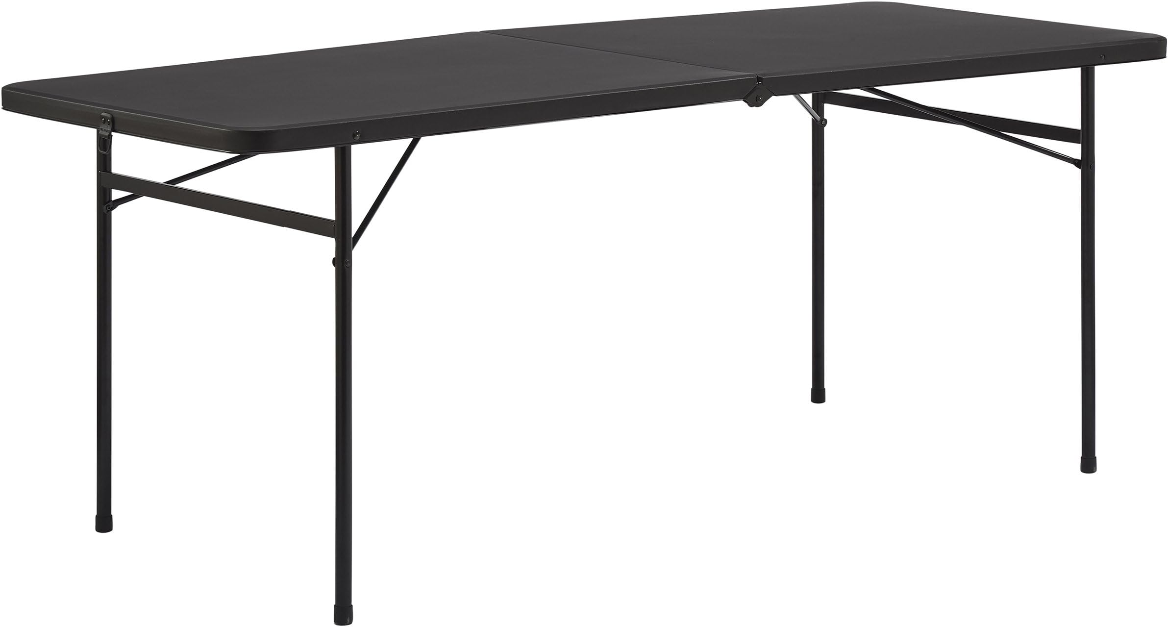 Amazon.com: Mainstays 6 Foot Bi-Fold Plastic Folding Table, Black ...